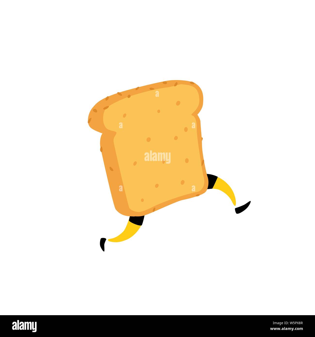 Illustration of a running toaster. Running a piece of bread. Vector ...