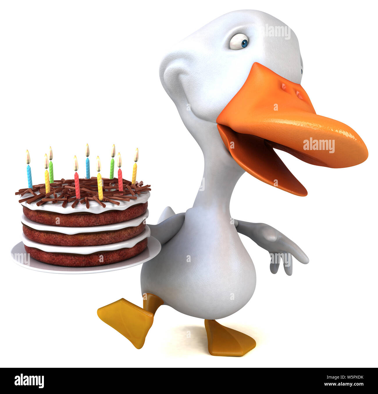 Fun duck - 3D Illustration Stock Photo - Alamy
