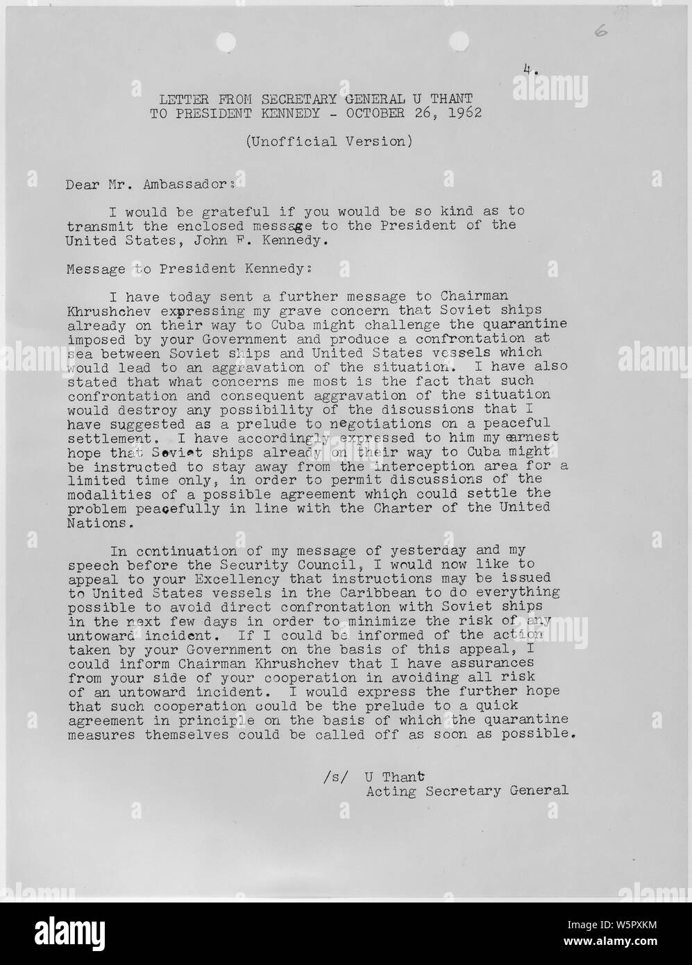 President kennedy letter hi-res stock photography and images - Alamy