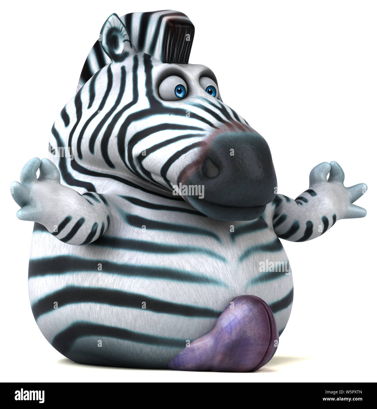 Fun zebra - 3D Illustration Stock Photo - Alamy