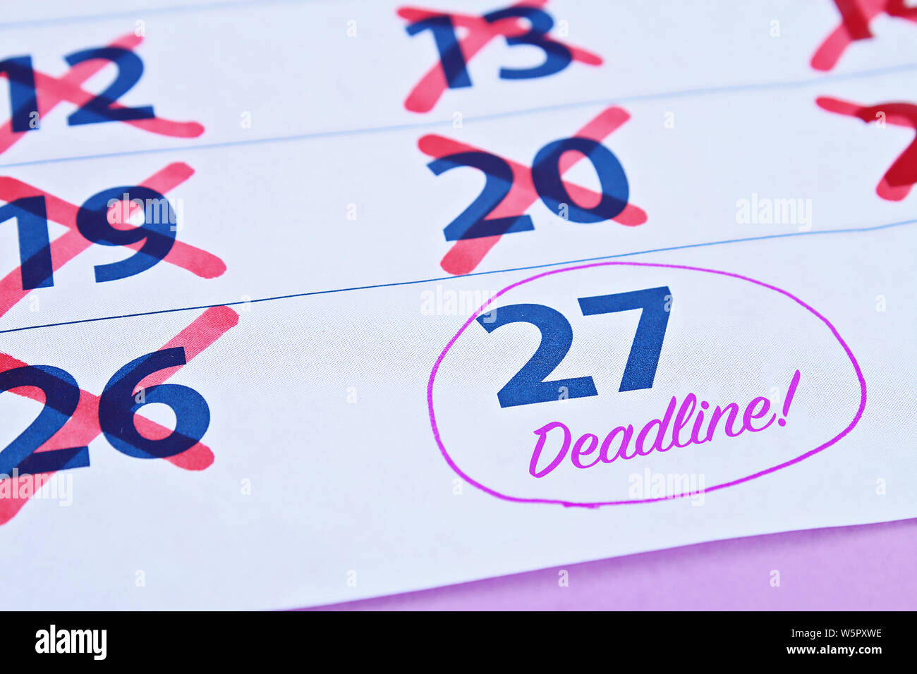 Calendar days crossed off hi-res stock photography and images - Alamy