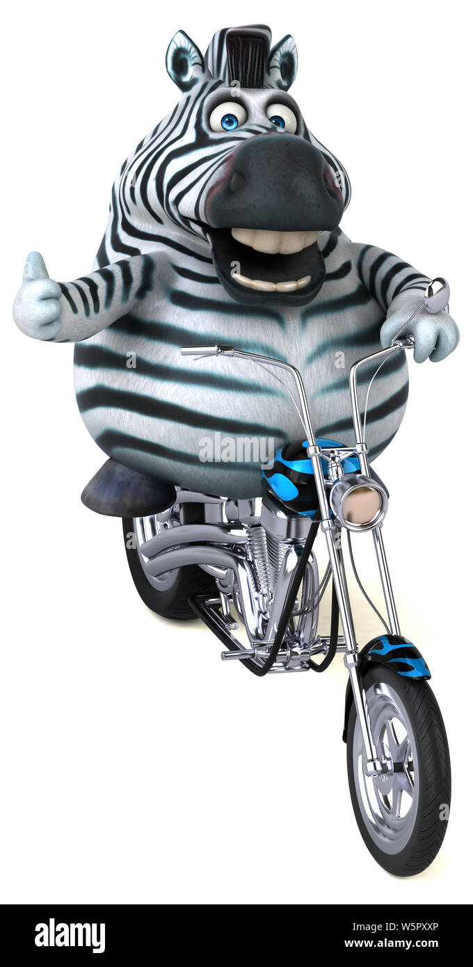 Fun zebra - 3D Illustration Stock Photo - Alamy
