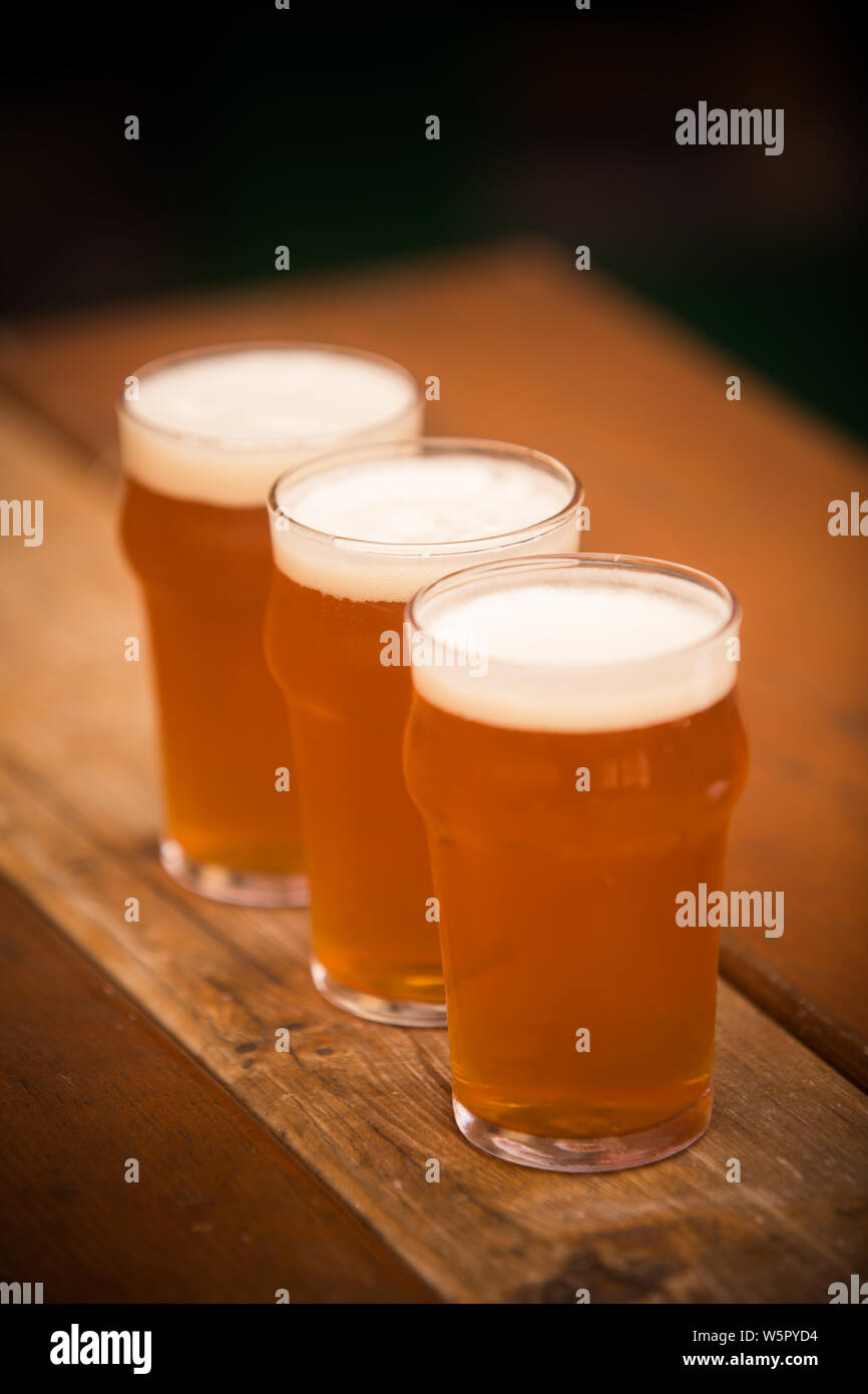 Three pints of beer hi-res stock photography and images - Alamy