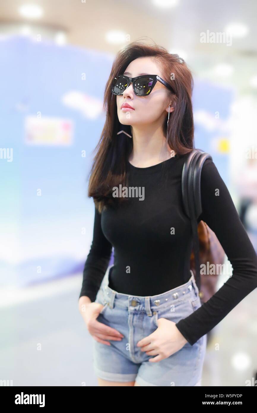 Chinese actress Crystal Zhang or Zhang Tian'ai arrives at the Beijing ...