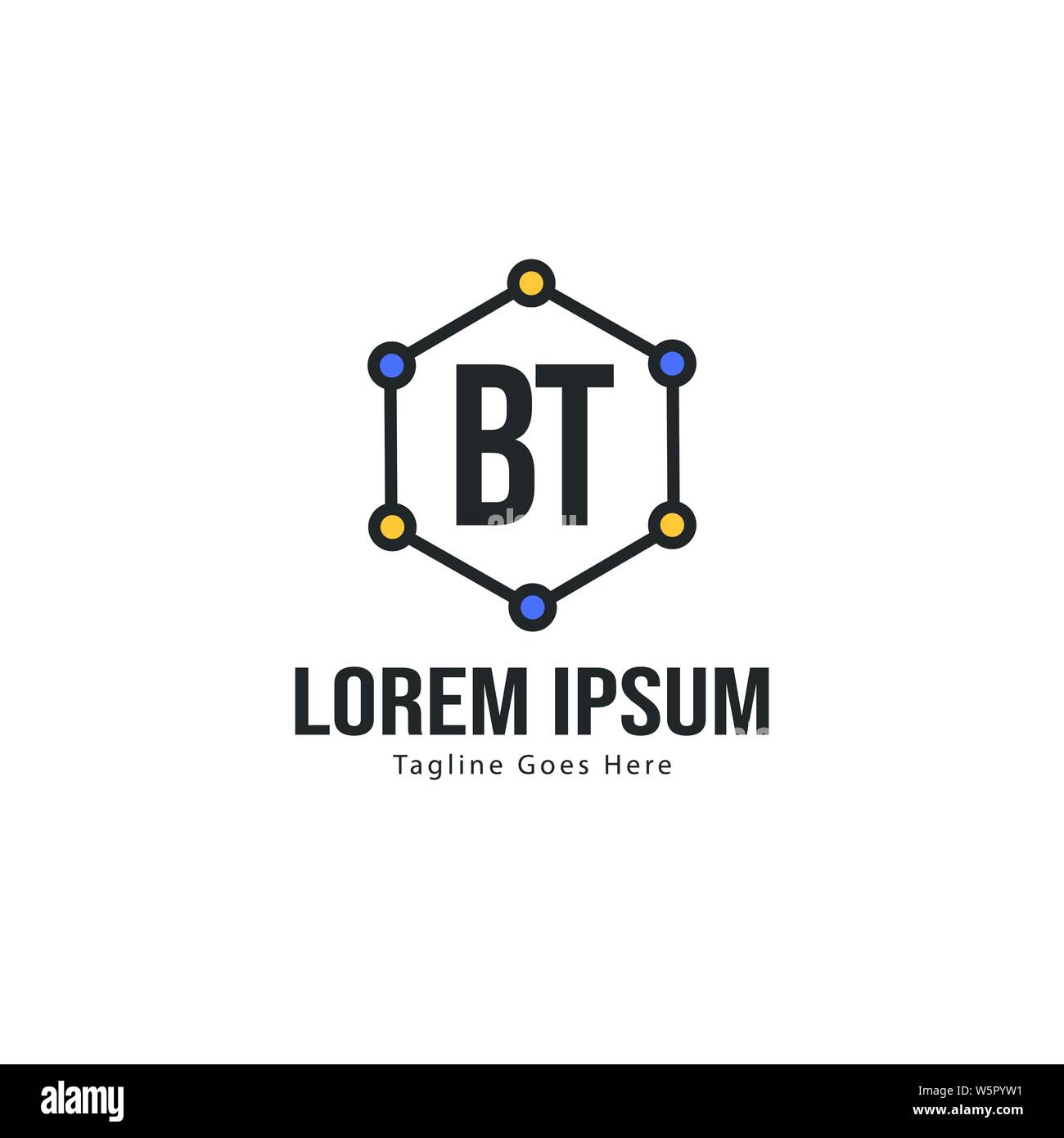 BT Letter Logo Design. Creative Modern BT Letters Icon Illustration ...