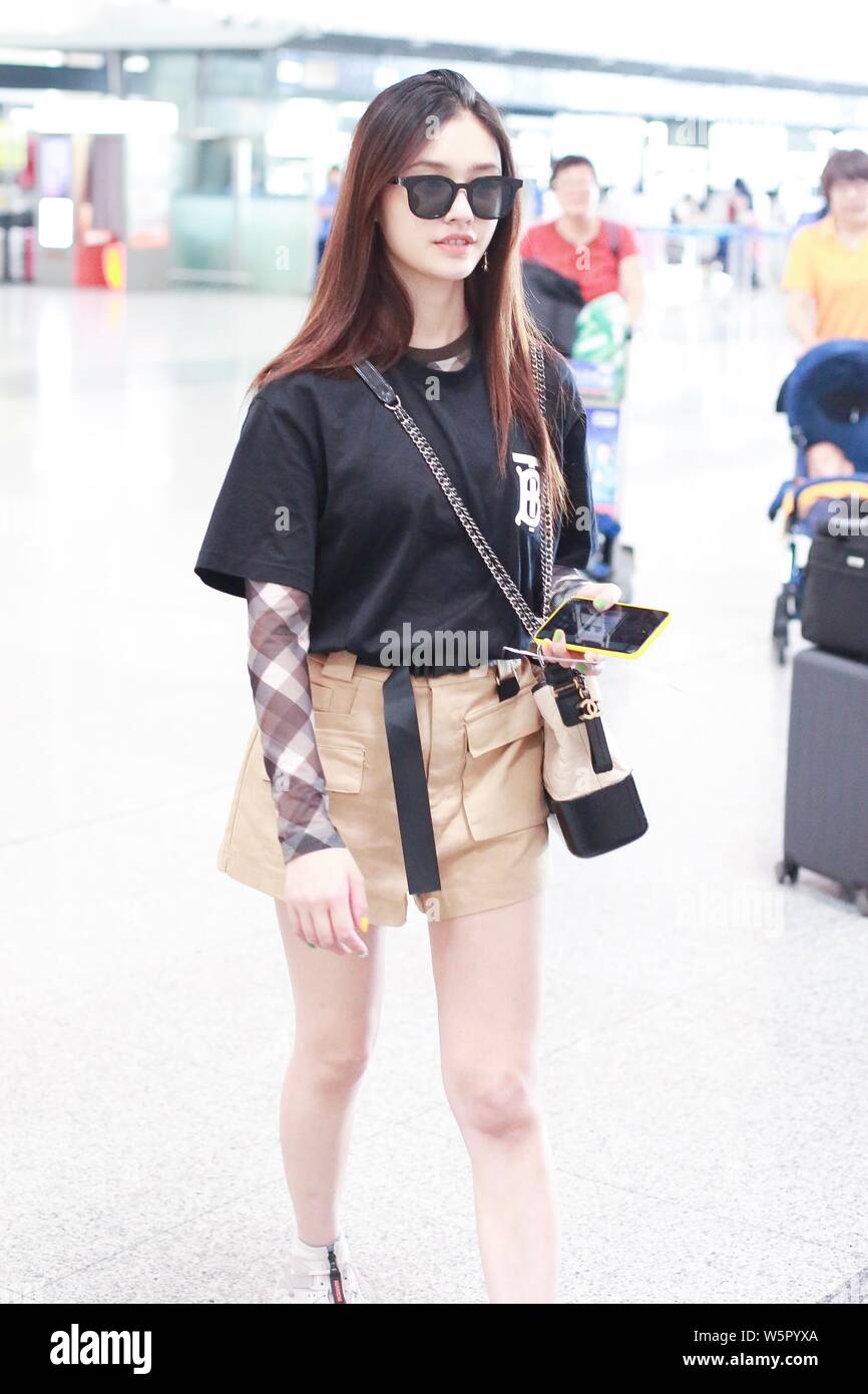 Chinese actress Jelly Lin or Lin Yun arrives at the Beijing Capital ...