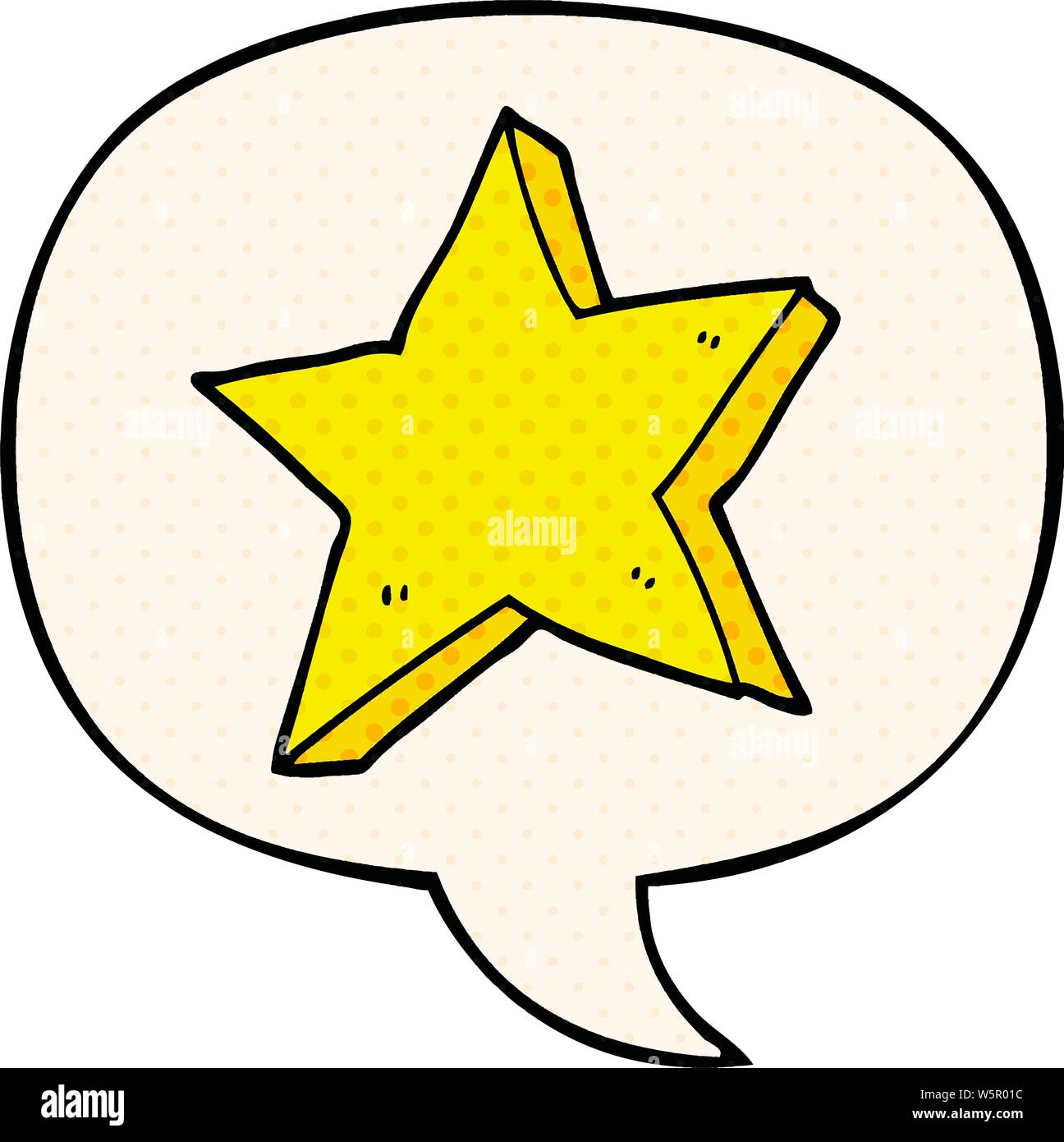 cartoon star with speech bubble in comic book style Stock Vector Image ...