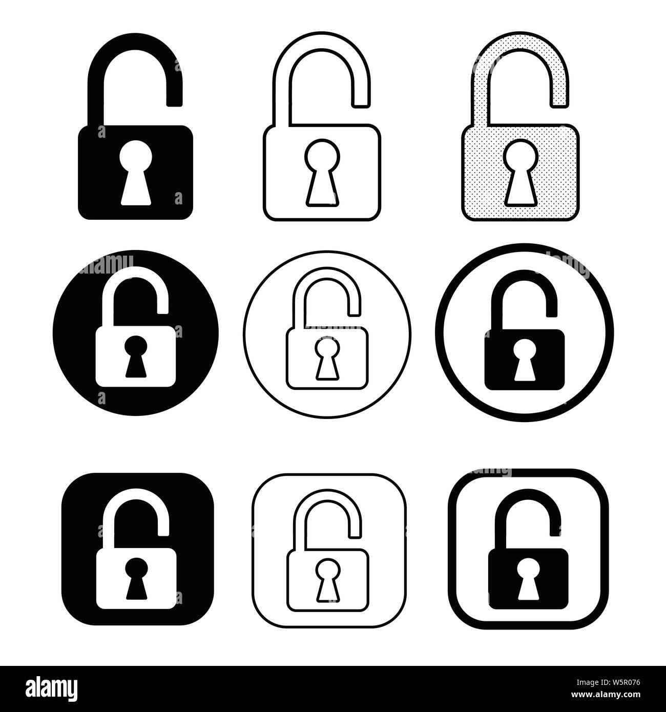 Set of simple sign Lock icon Stock Vector Image & Art - Alamy