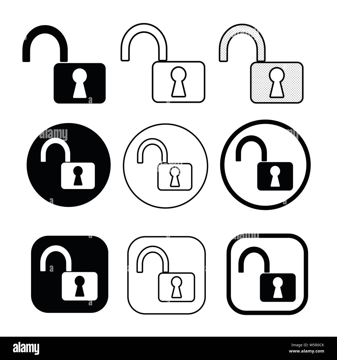 Set of simple sign Lock icon Stock Vector Image & Art - Alamy