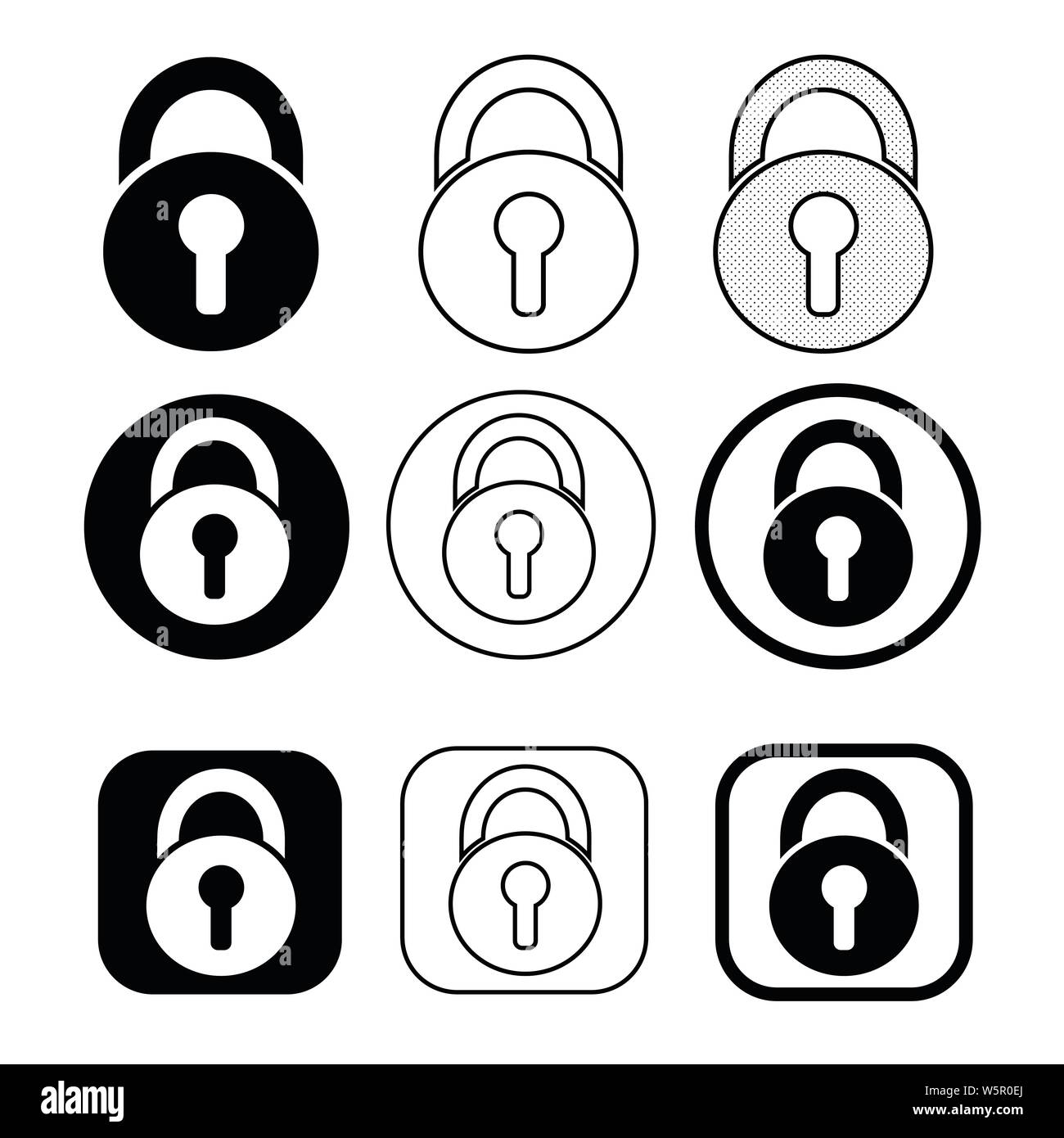 Set of simple sign Lock icon Stock Vector Image & Art - Alamy