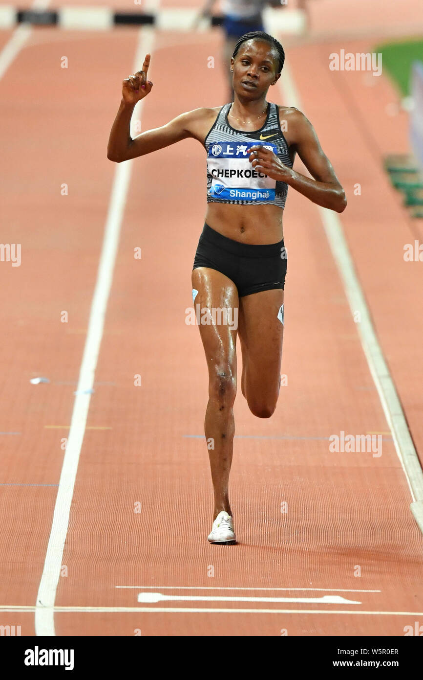 Kenyan distance runner Beatrice Chepkoech competes in the 3000m ...