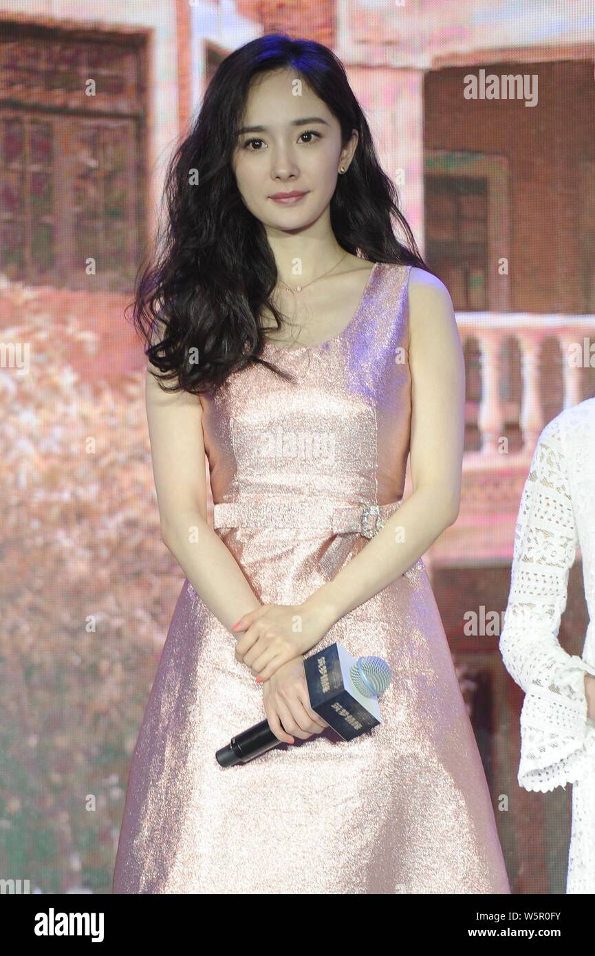 Chinese actress Yang Mi attends a press conference for new TV series ...