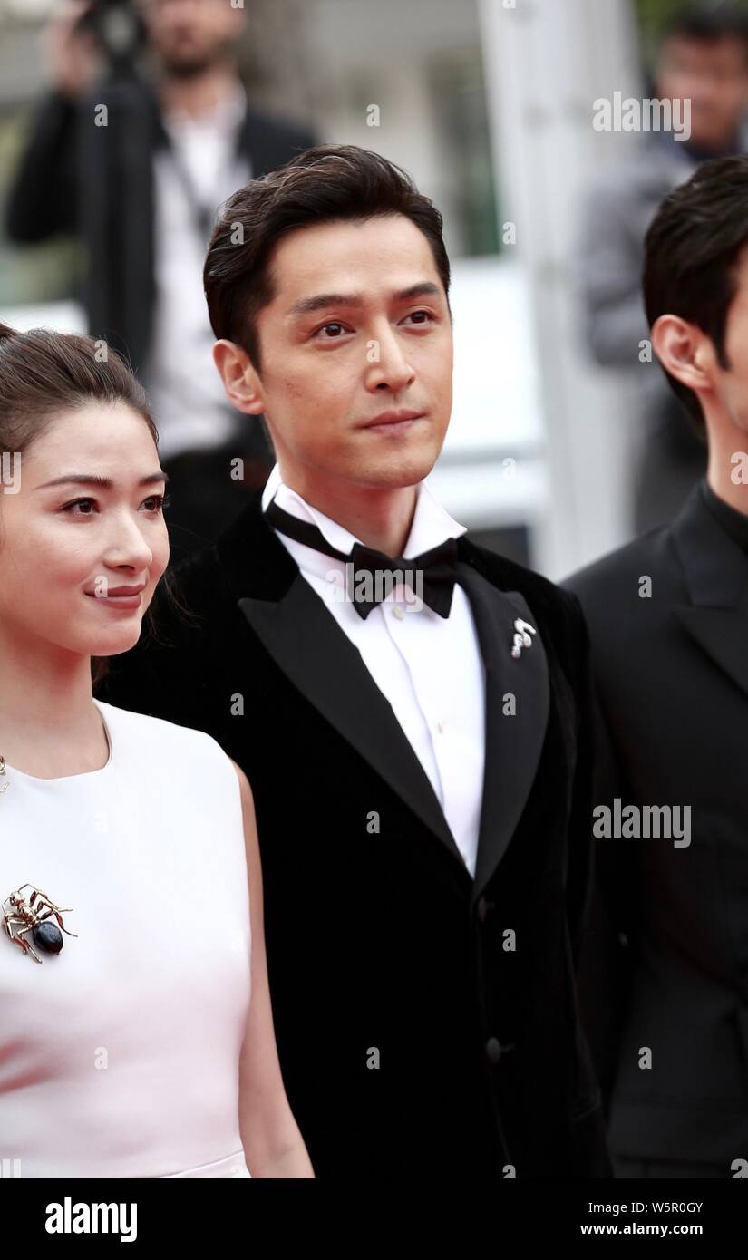 Chinese actor Hu Ge, right, and actress and singer Regina Wan Qian pose ...