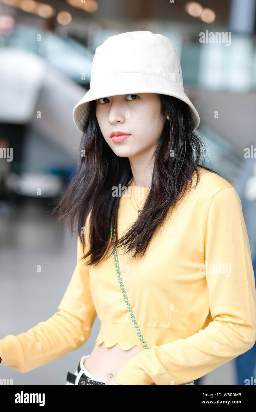 Chinese actress Zhou Yutong arrives at an airport in Shanghai, China, 6 ...