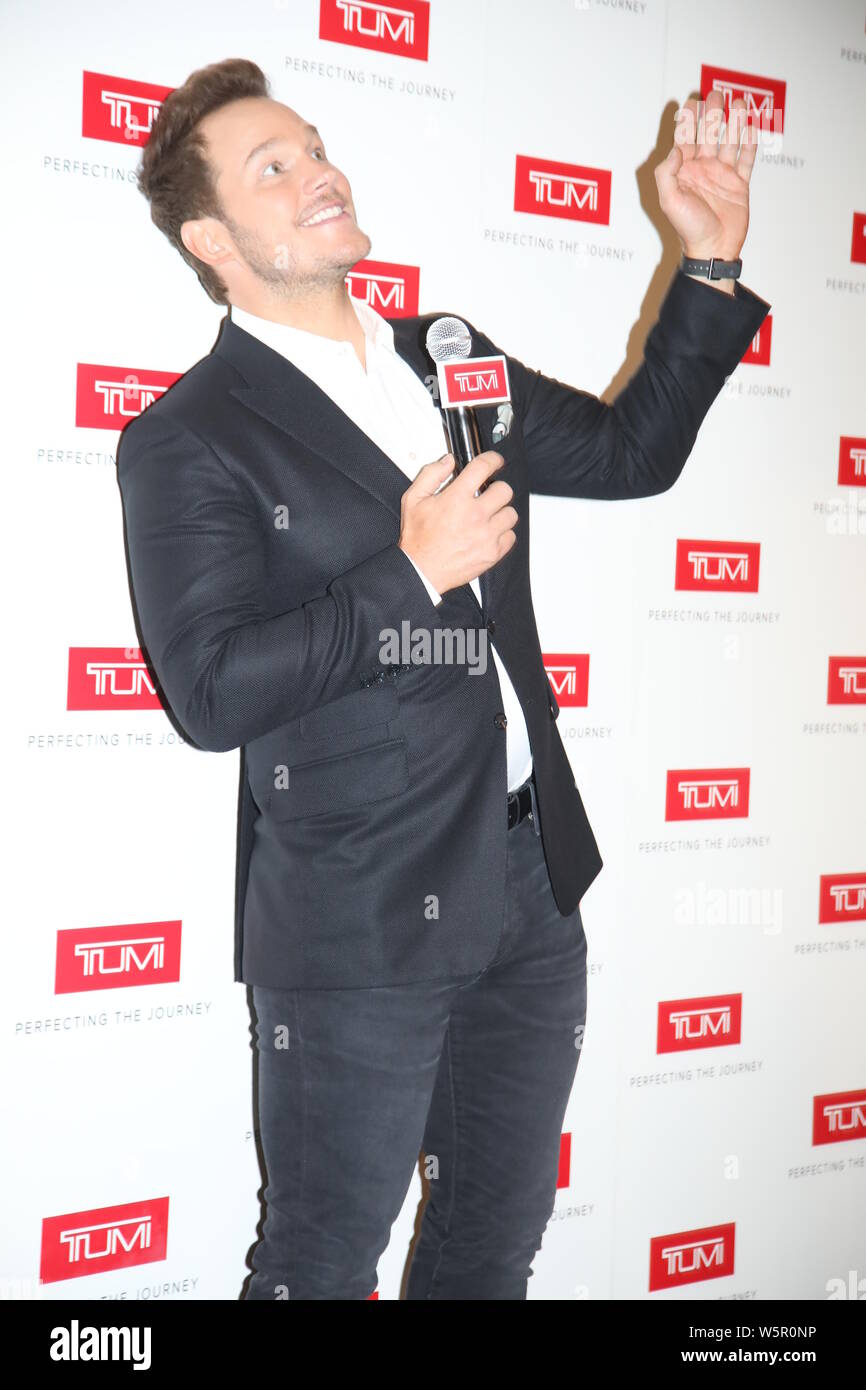 American actor Chris Pratt attends a prmotional event for TUMI in Hong ...