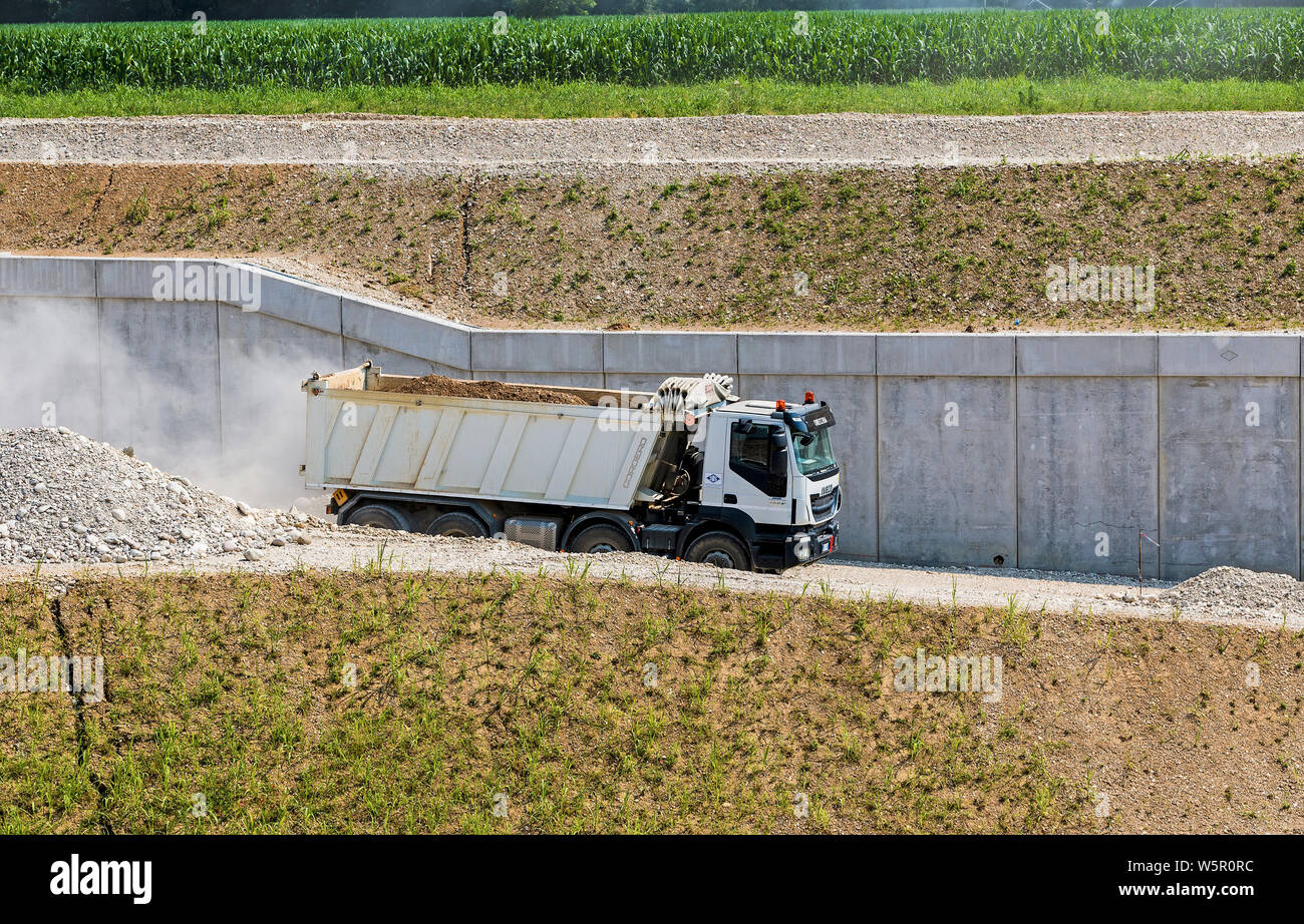 Italy Veneto Pedemontana Veneta highway under construction -Truck Stock ...
