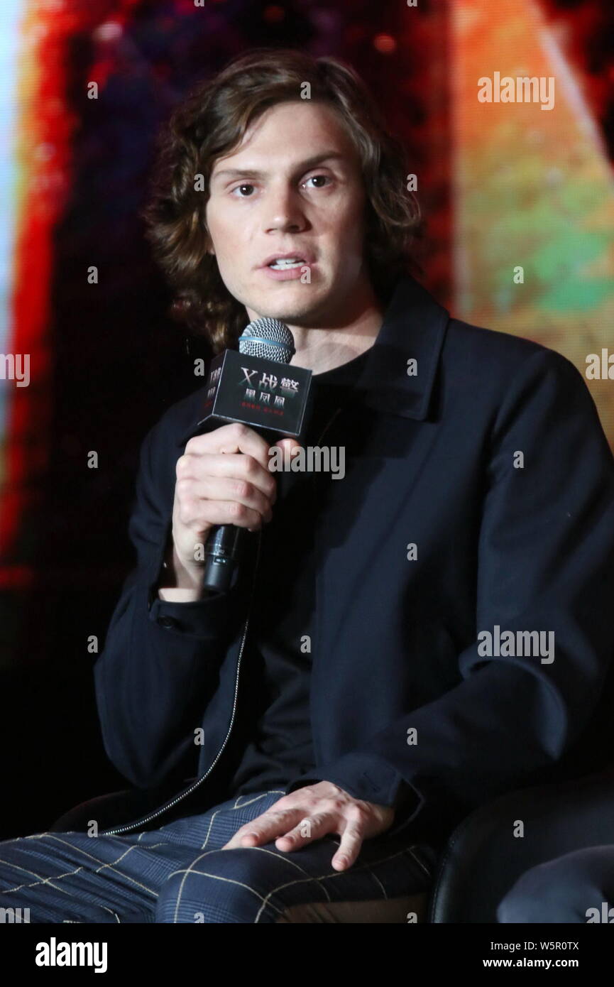 American actor Evan Peters attends a press conference for new movie ...