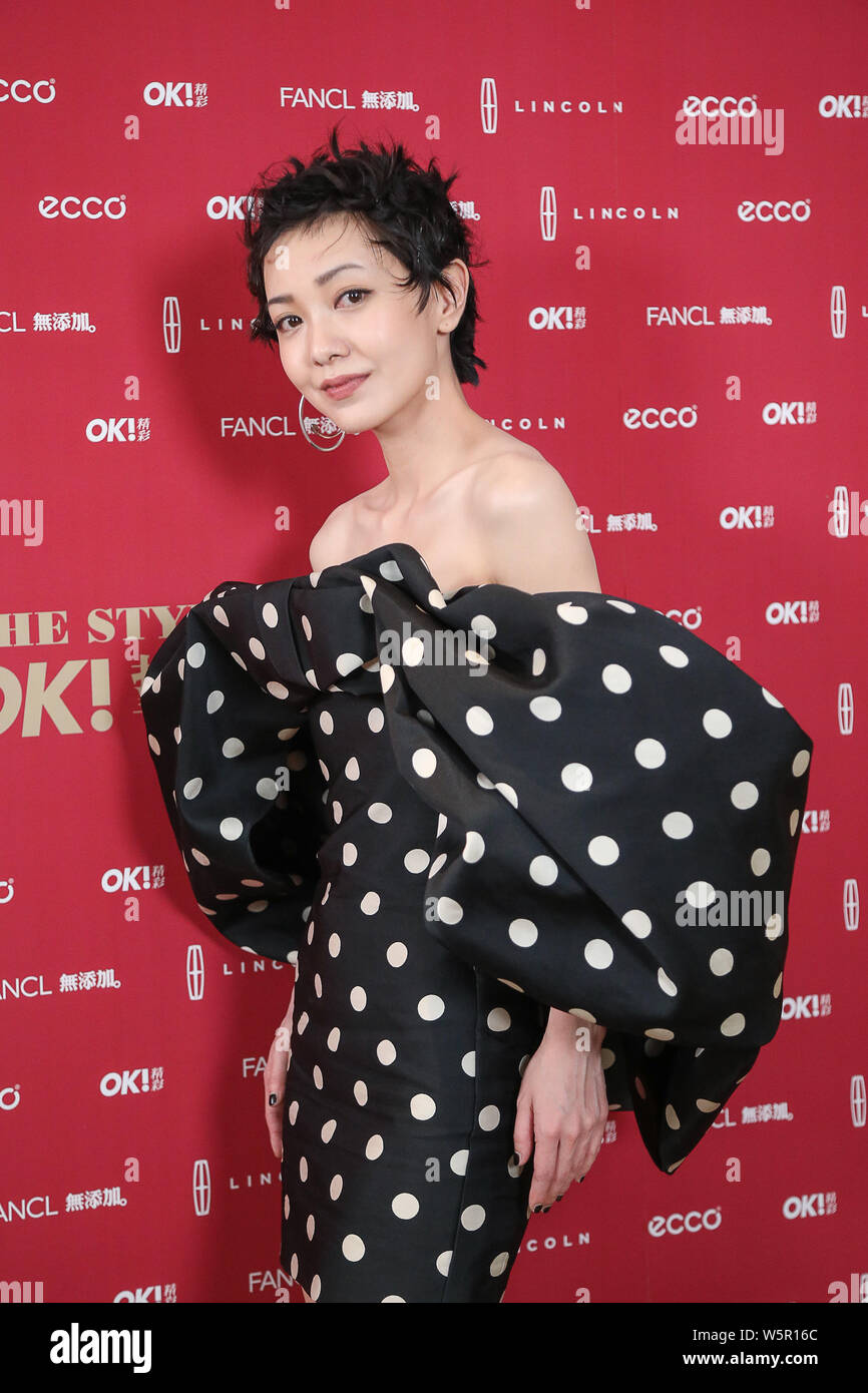 Taiwanese singer and actress Amber Kuo poses as she arrives on the red ...