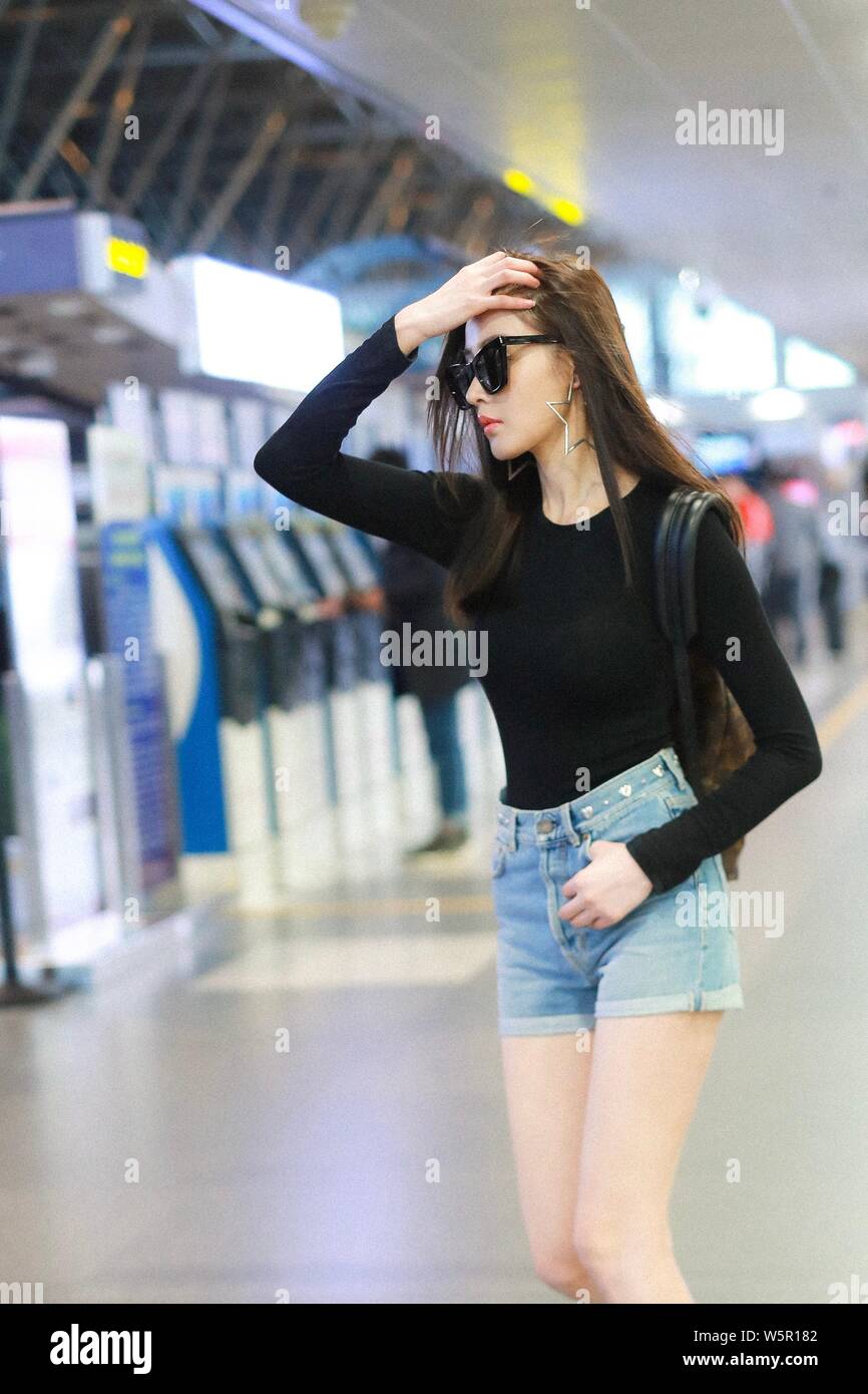 Chinese actress Crystal Zhang or Zhang Tian'ai arrives at the Beijing ...