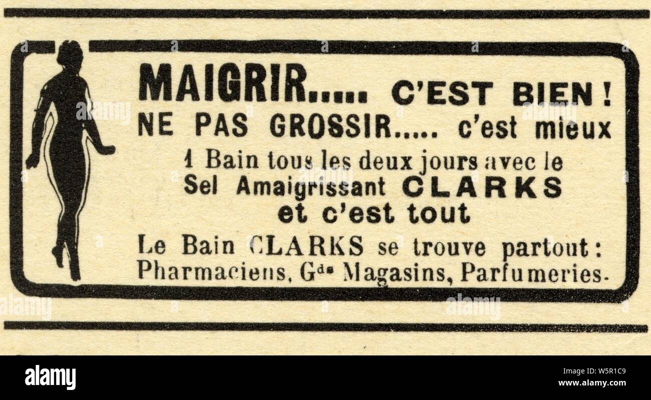 Publicité ancienne. Maigrir ... c'est bien ! ne pas grossir ... c'est ...