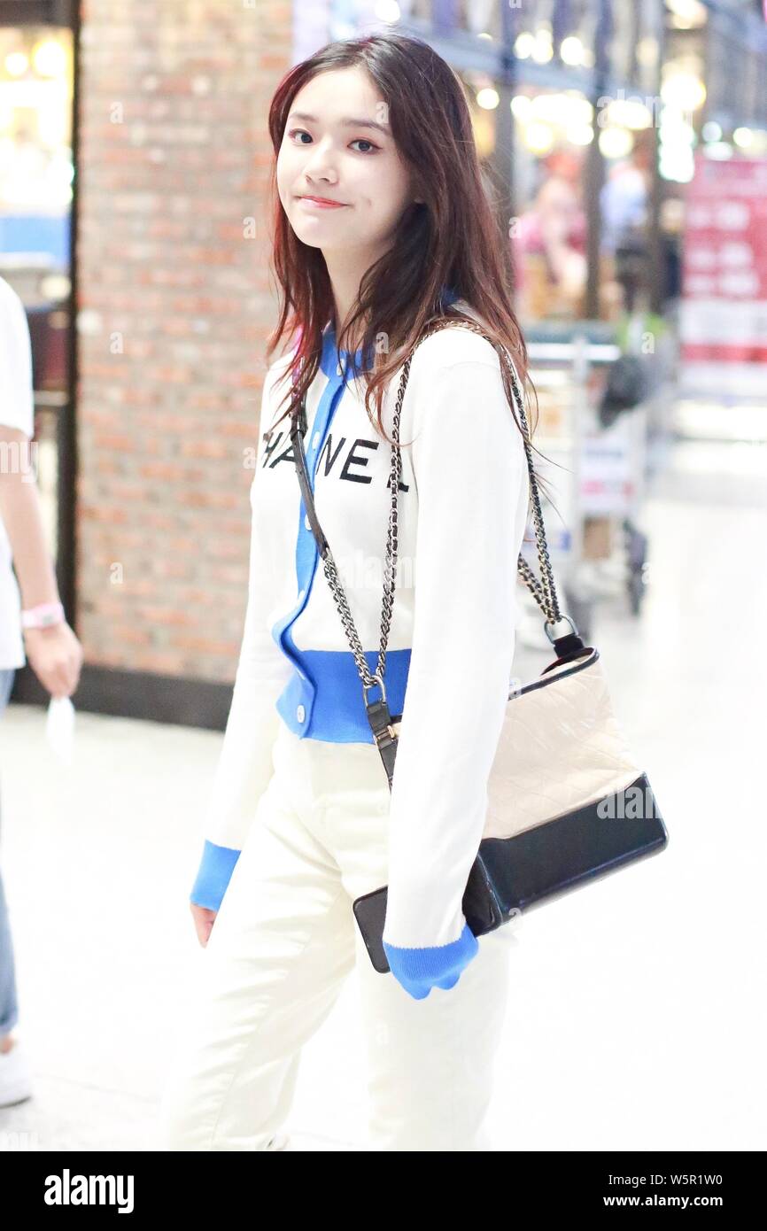Chinese actress Jelly Lin or Lin Yun arrives at the Beijing Capital ...