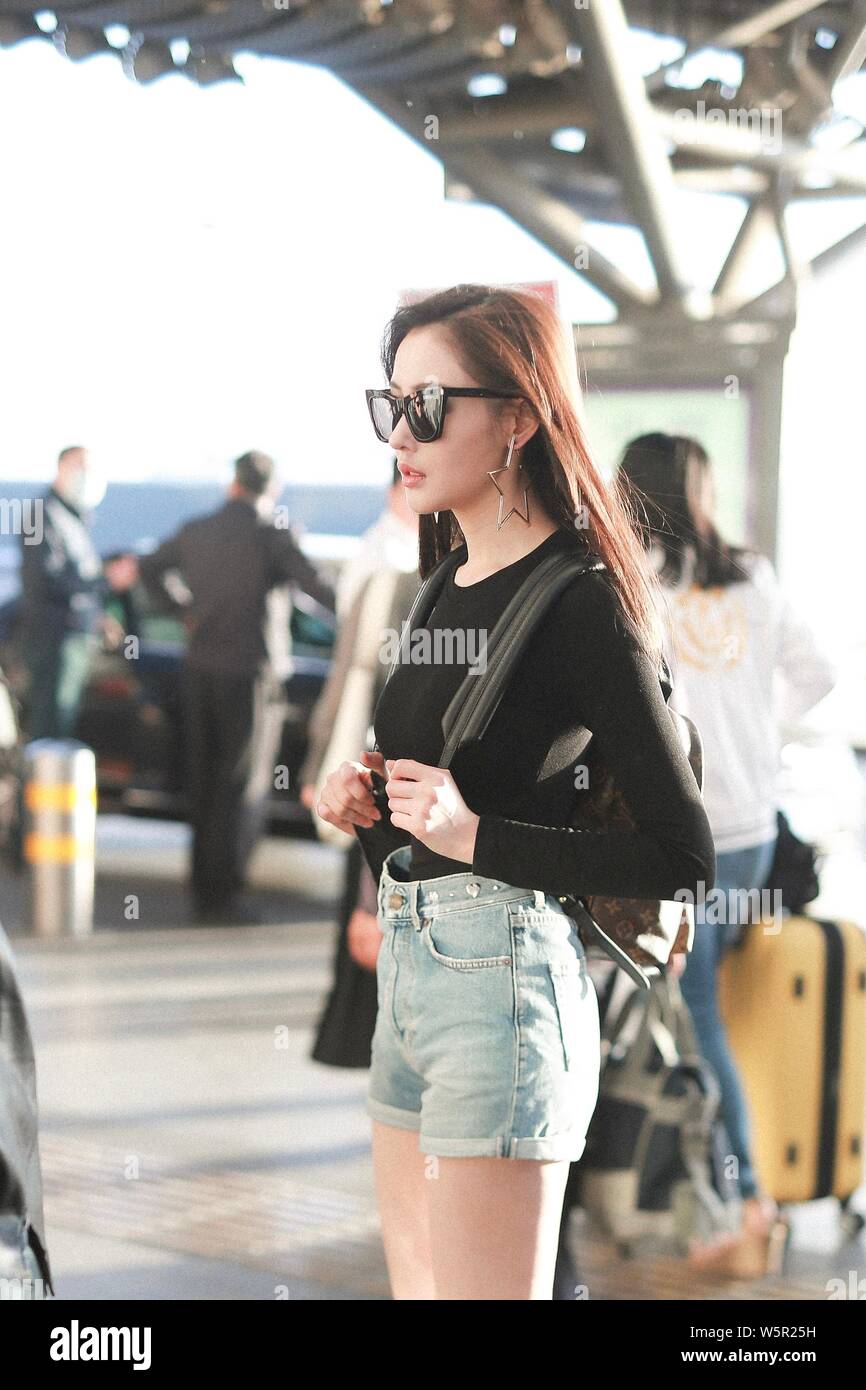 Chinese actress Crystal Zhang or Zhang Tian'ai arrives at the Beijing ...