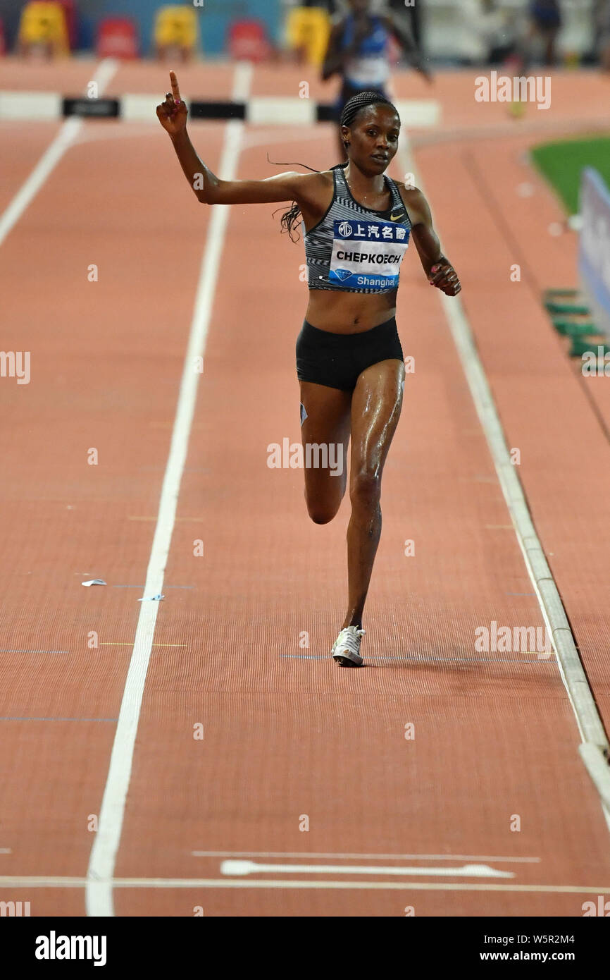 Kenyan distance runner Beatrice Chepkoech competes in the 3000m ...