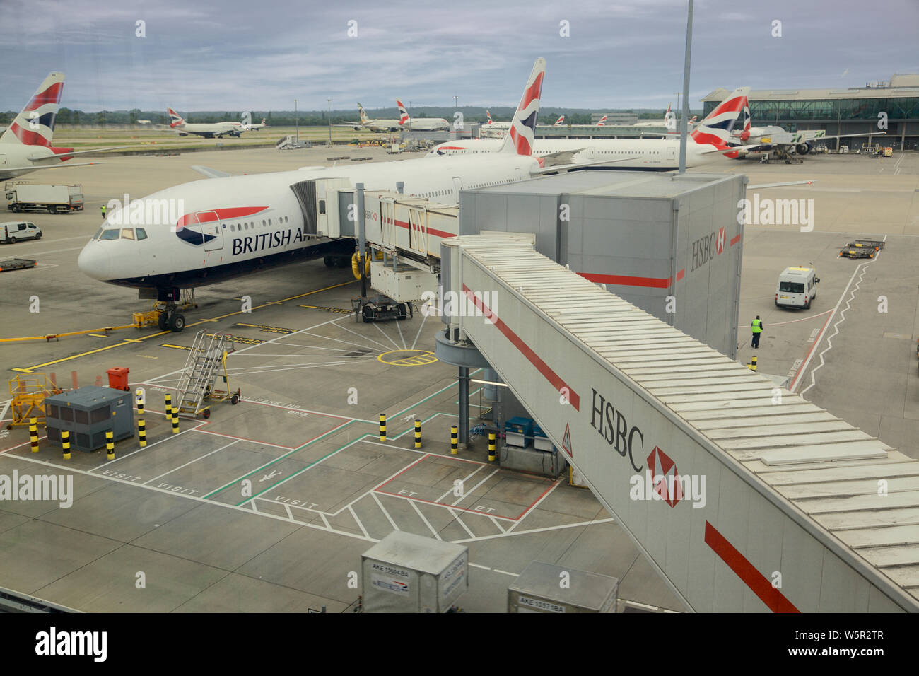 British Airways planes at terminal 5, Heathrow airport , London Stock ...