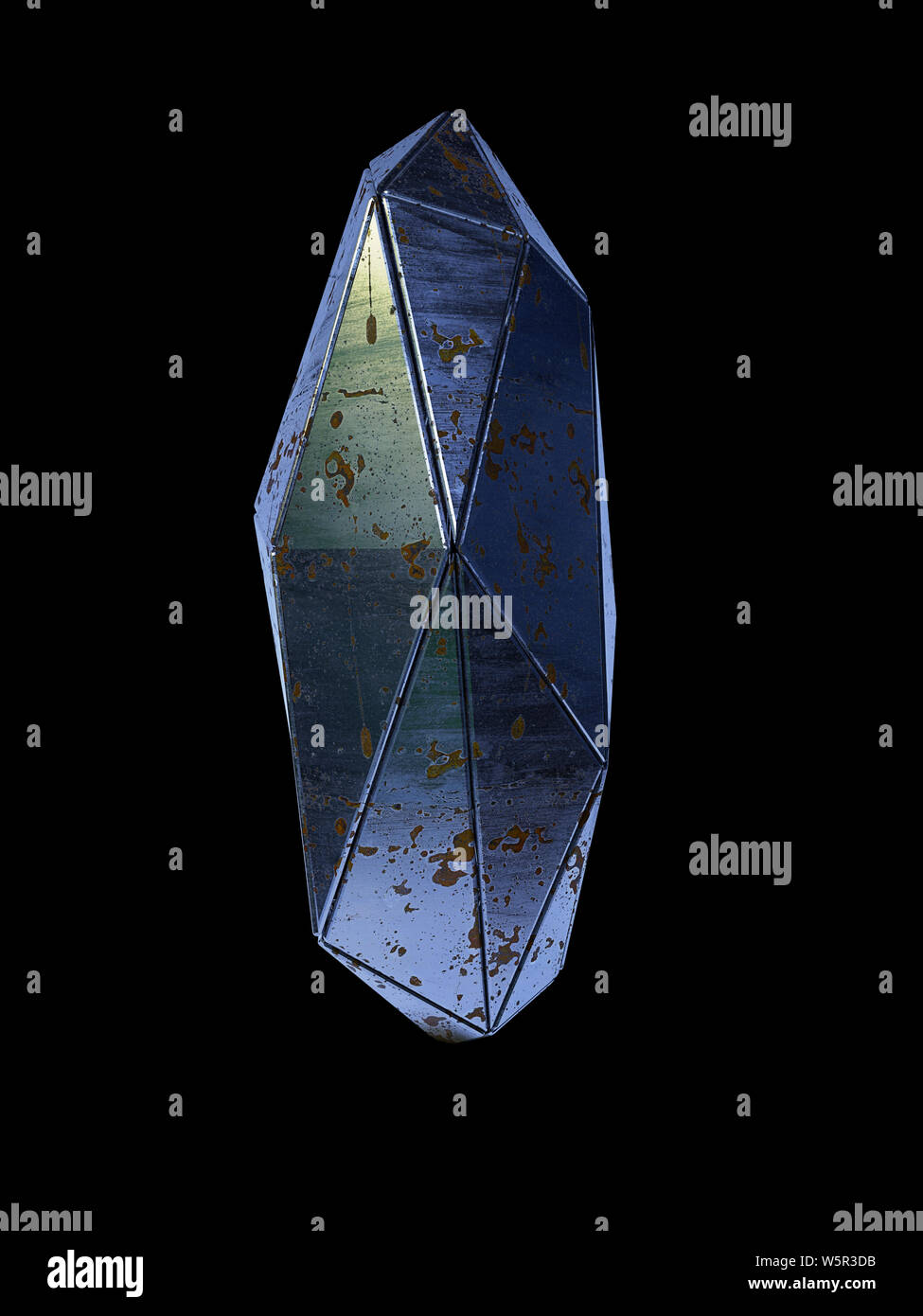 steel monolith, abstract shape on isolated black ground Stock Photo - Alamy