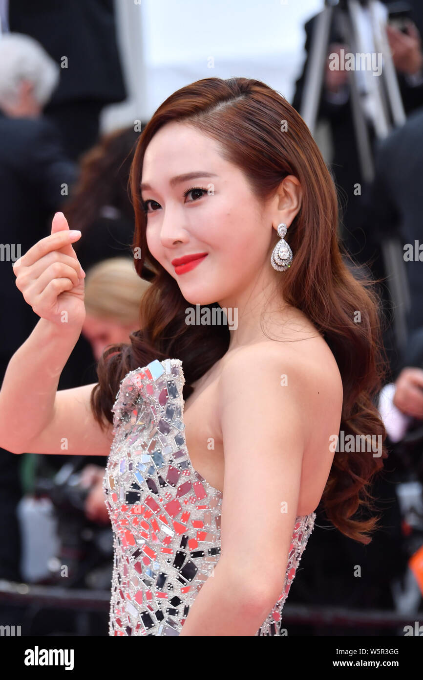 South Korean singer and actress Jessica Jung Soo-yeon poses as she arrives on the red carpet for ...