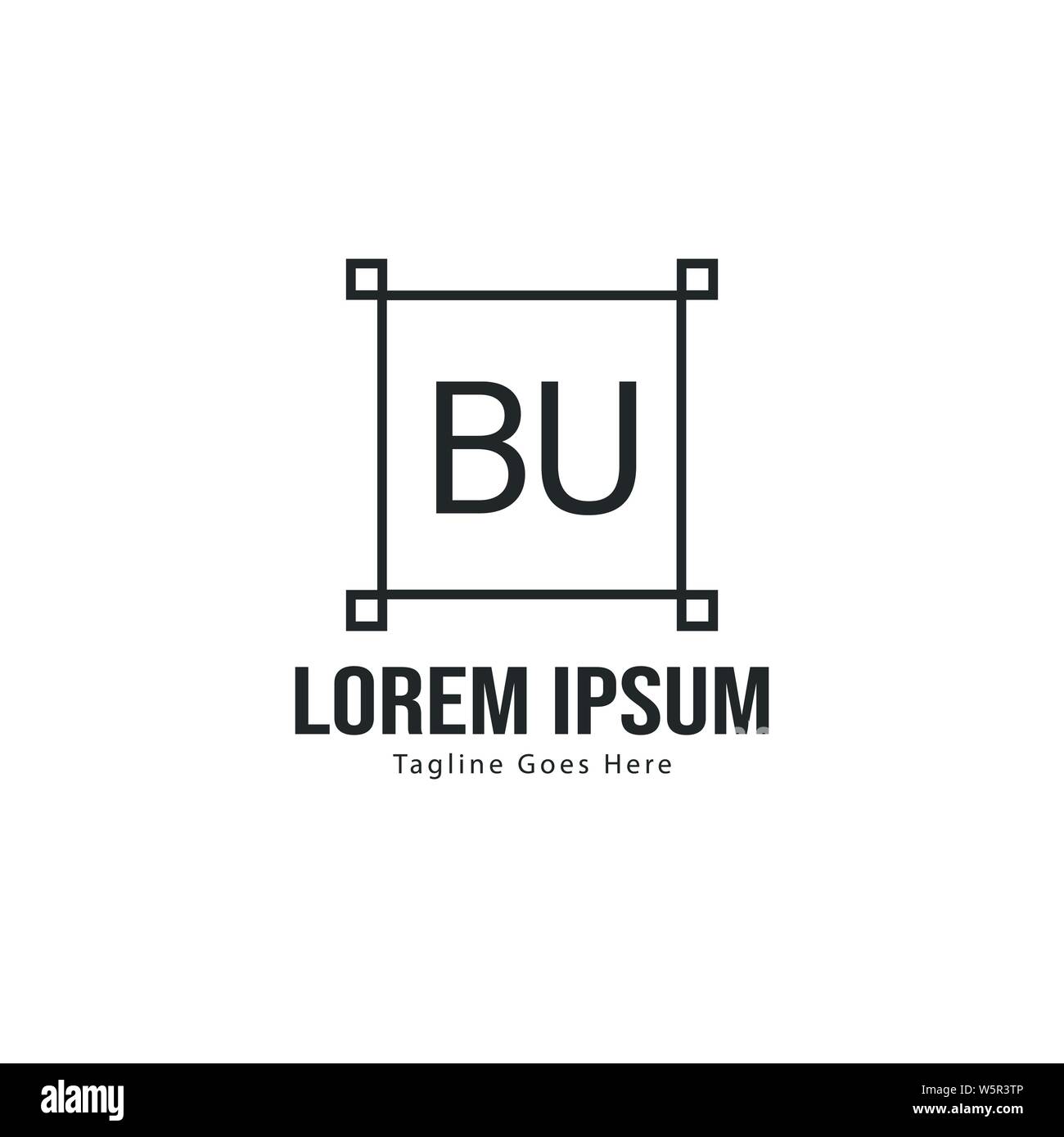 BU Letter Logo Design. Creative Modern BU Letters Icon Illustration ...