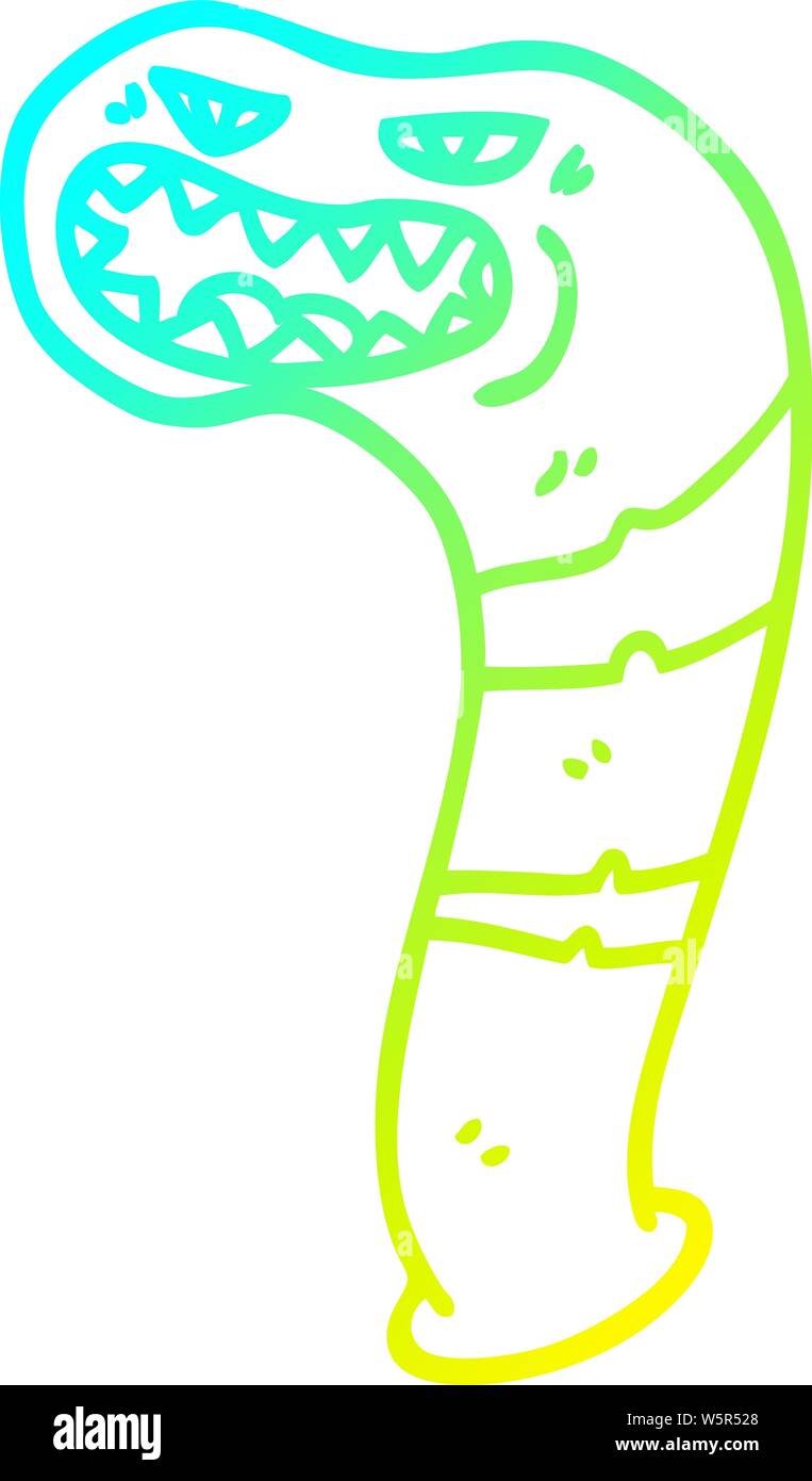cold gradient line drawing of a cartoon monster leech Stock Vector ...