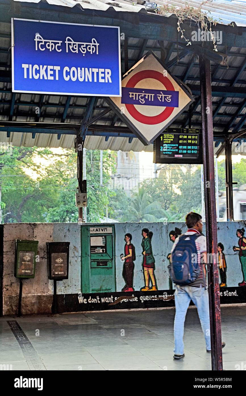 Matunga Road Railway Station Mumbai Maharashtra India Asia Stock Photo ...