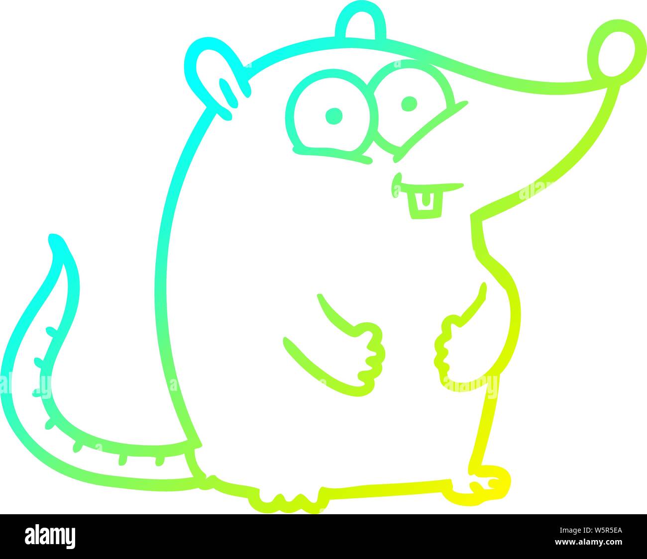 cold gradient line drawing of a cartoon happy white lab mouse Stock ...
