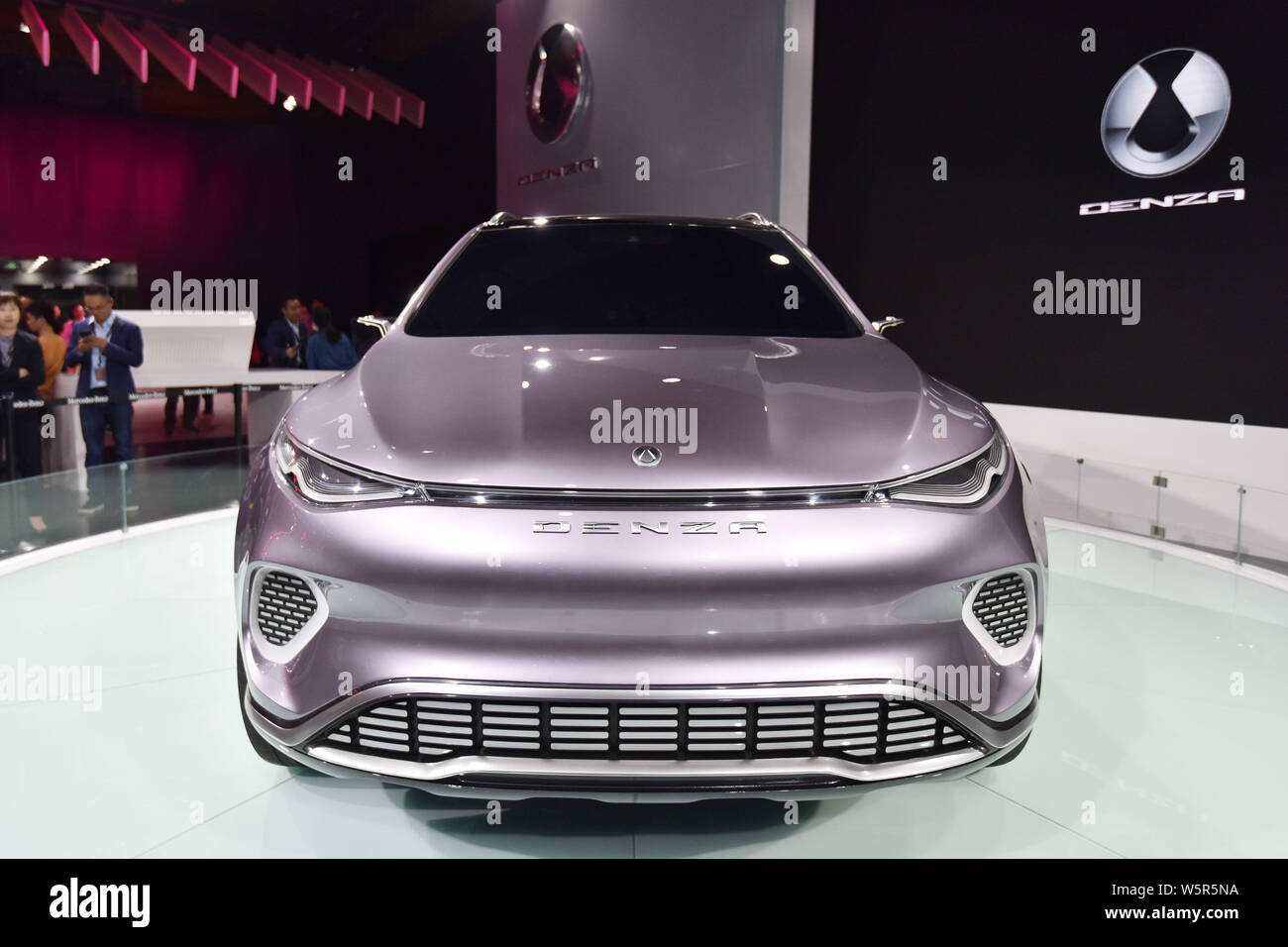 A DENZA Concept X concept car is displayed at the stand of Mercedes ...