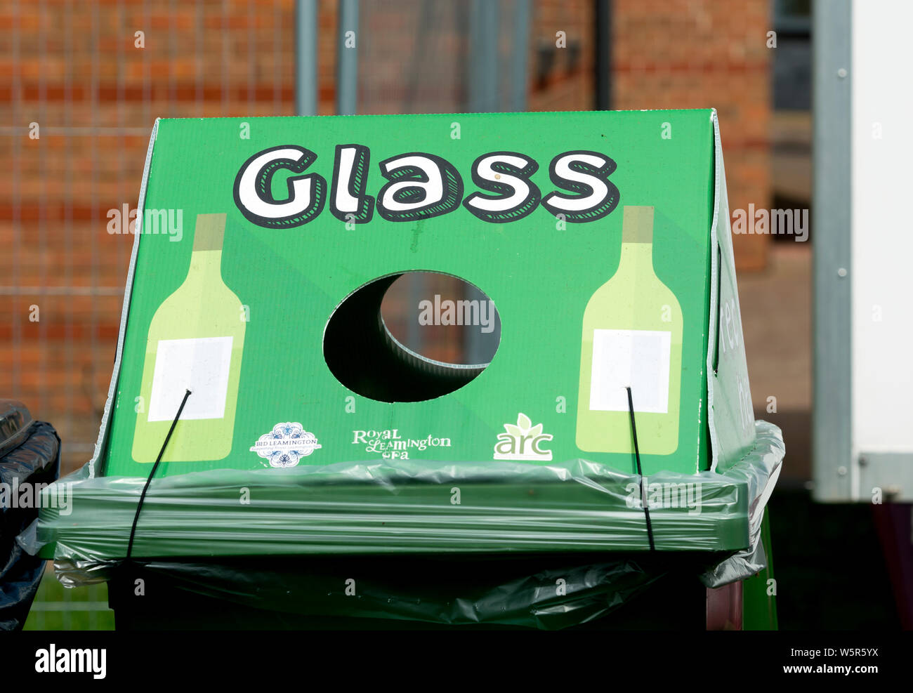 Glass recycling bin Stock Photo - Alamy