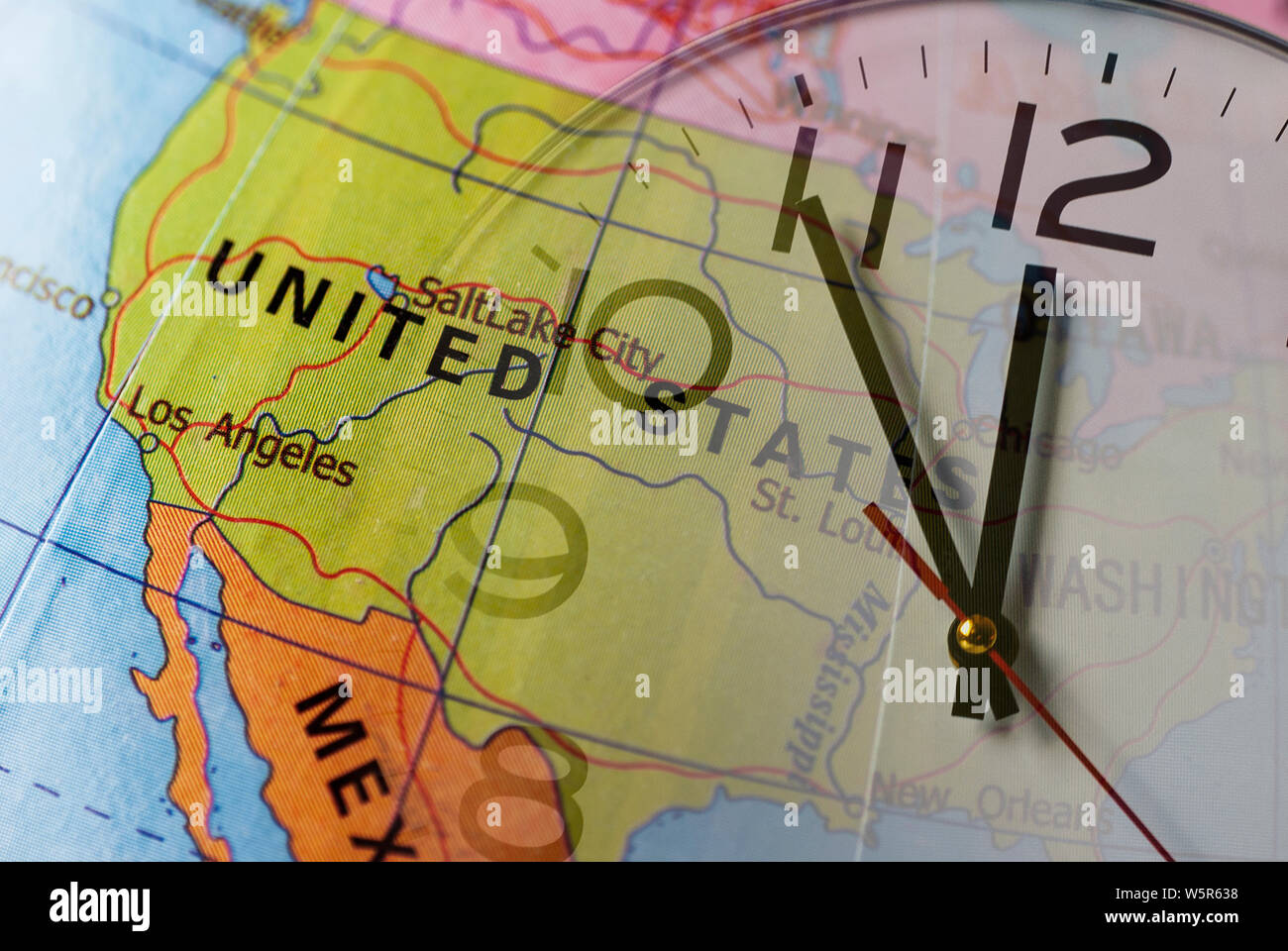 Time zone map usa hi-res stock photography and images - Alamy