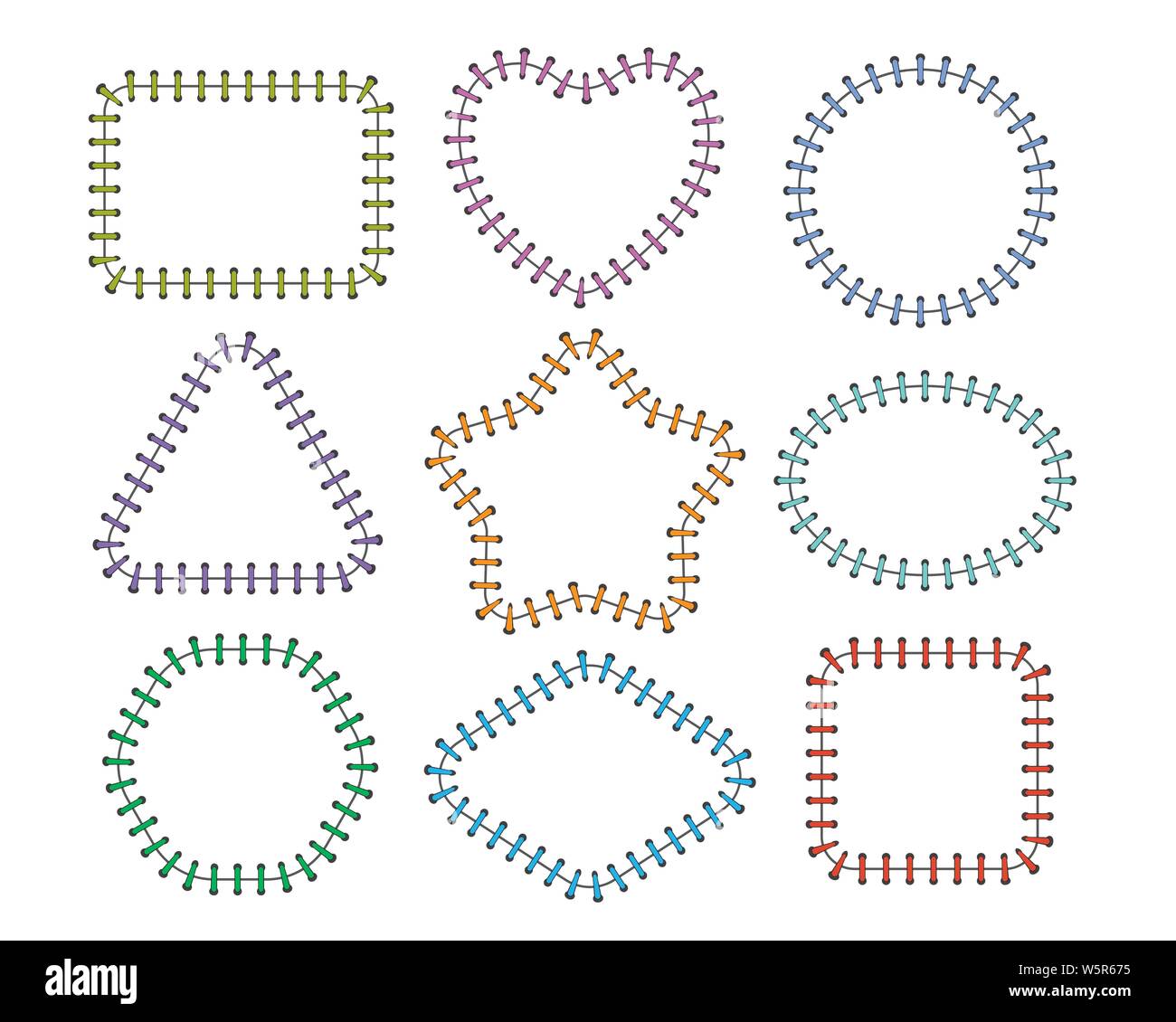 Stitch border brushes. Vector set Stock Vector Image & Art - Alamy