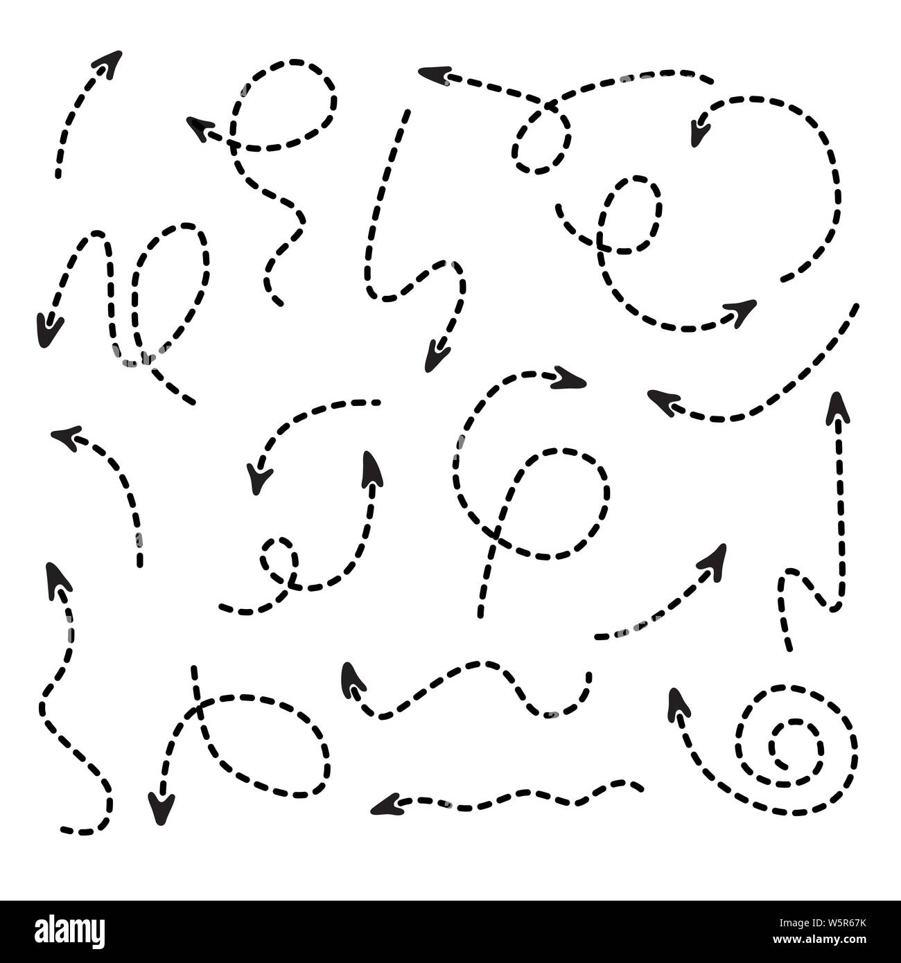 Vector dashed arrows set Stock Vector Image & Art - Alamy