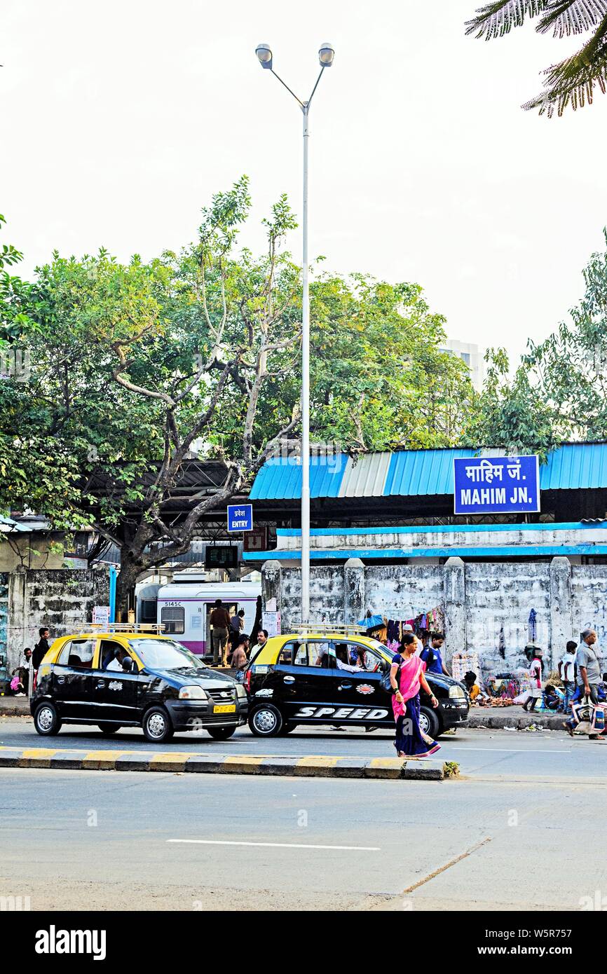 Mahim Junction Railway Station road entrance Mumbai Maharashtra India ...