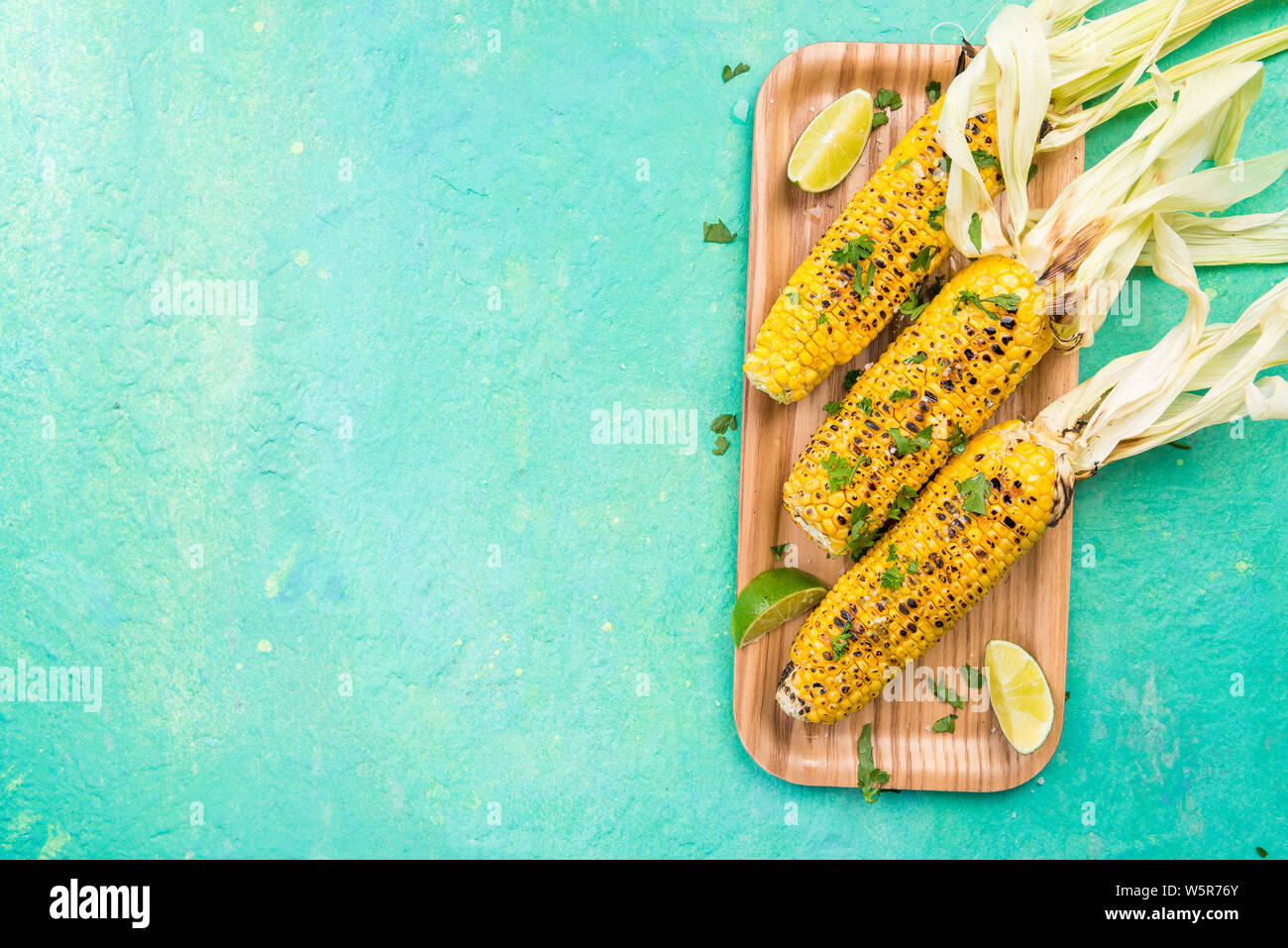 Grilled Whole Corn, Summer Picnik Food Stock Photo - Alamy