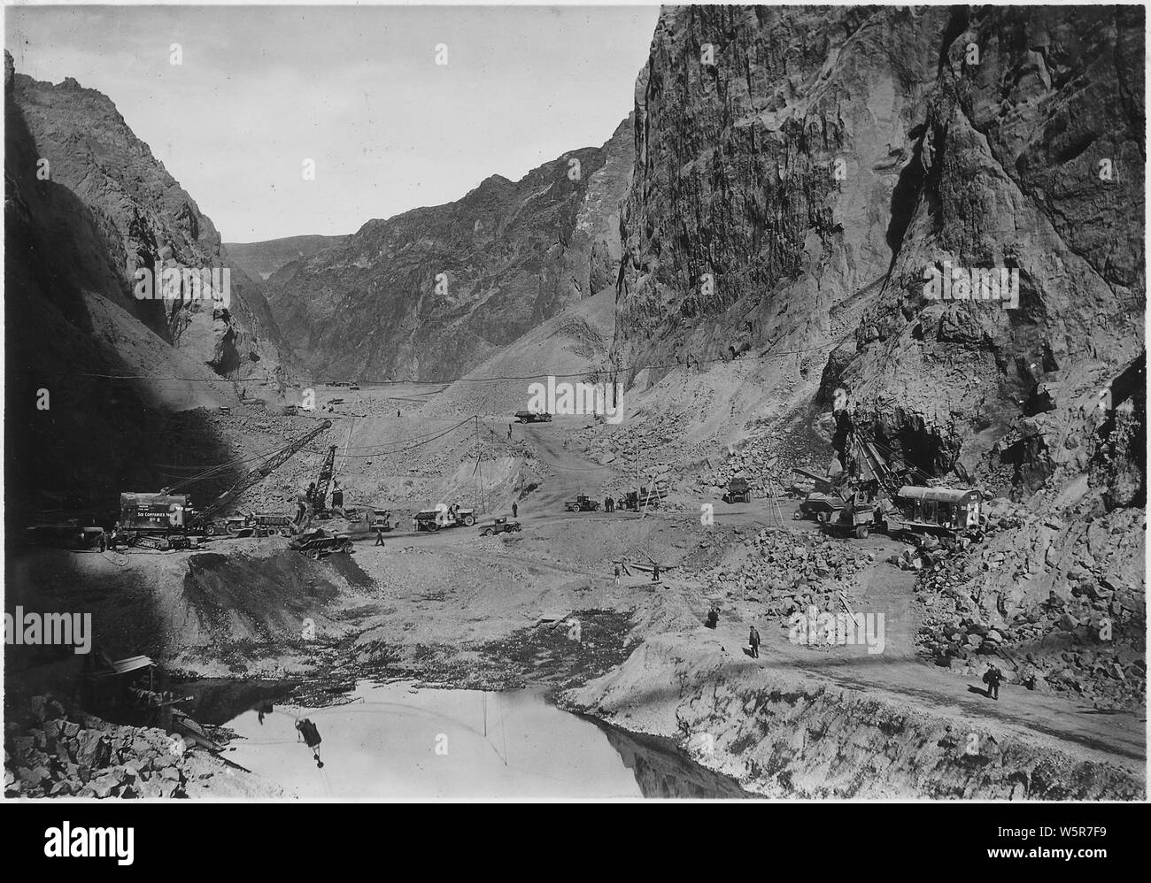 Upstream from hoover dam Black and White Stock Photos & Images - Alamy