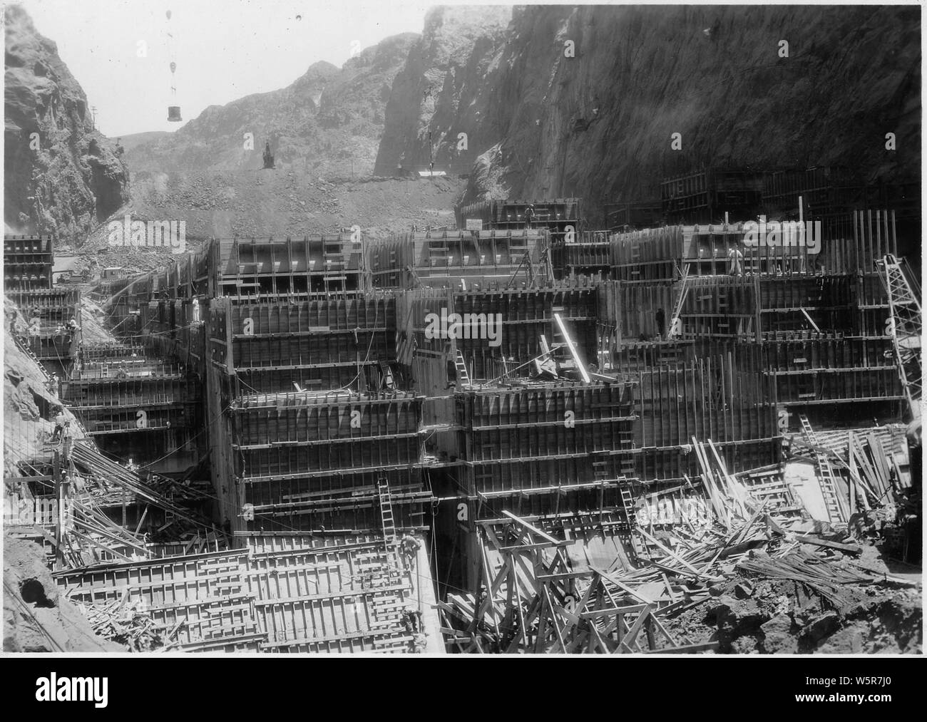 Downstream face of dam Black and White Stock Photos & Images - Alamy