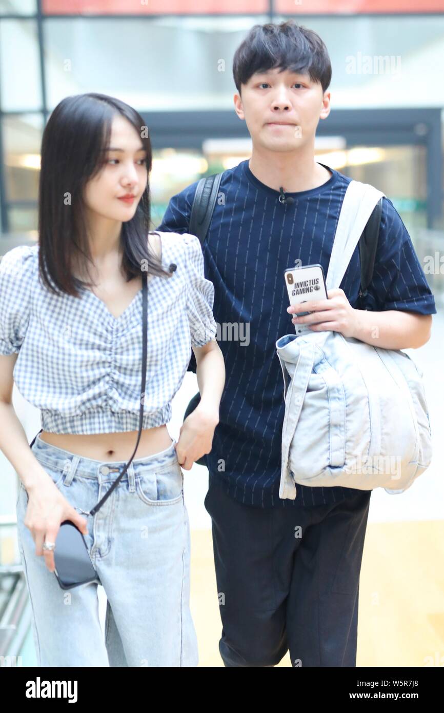 Chinese actress Zheng Shuang, left, and her boyfriend arrive at the ...