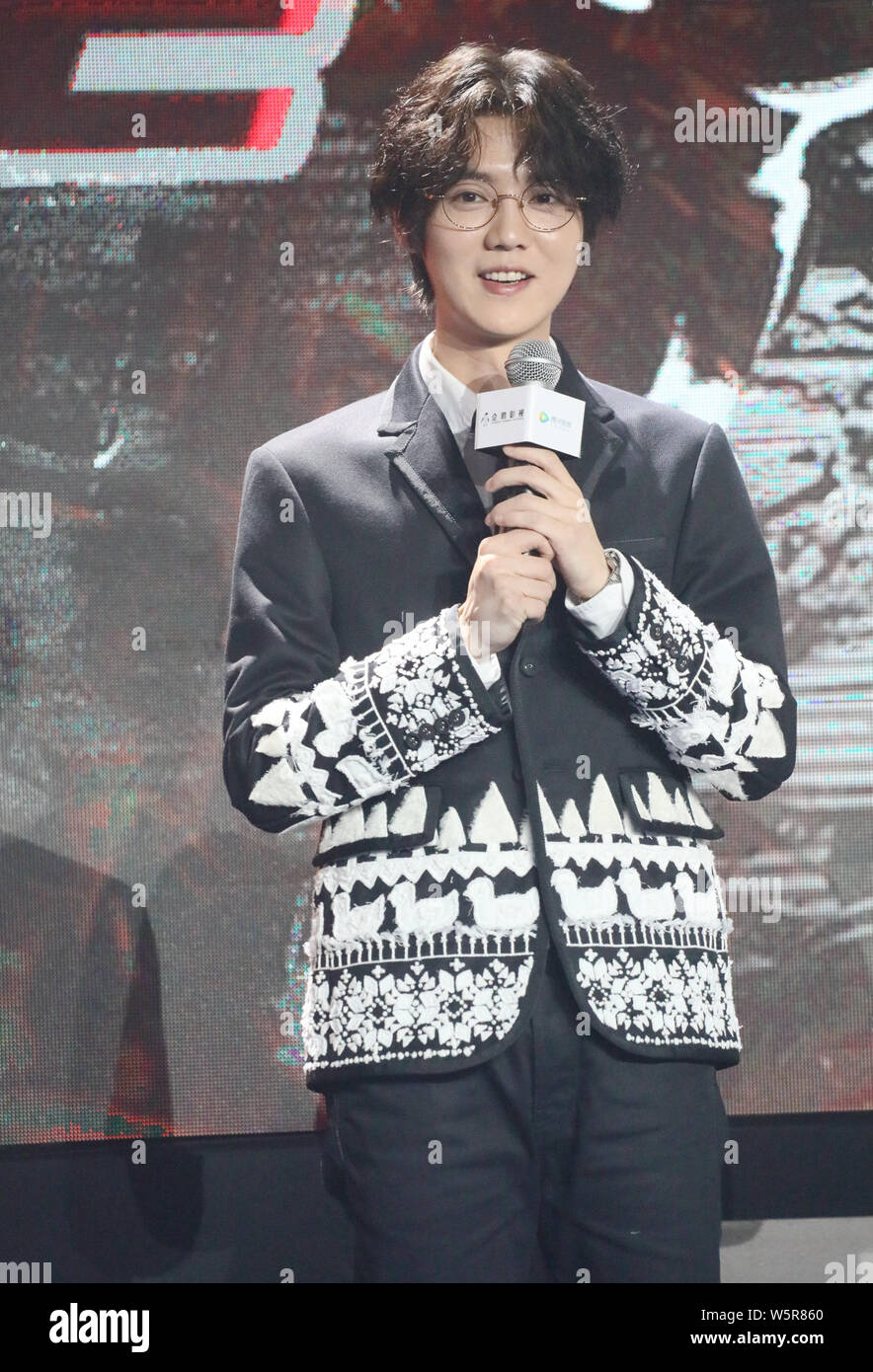 Chinese singer and actor Lu Han attends a press conference for science ...