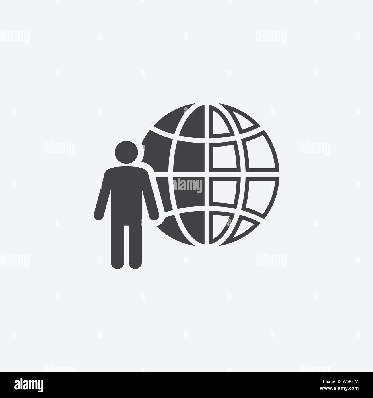 Global Management glyph icon. Monochrome style design simple element ...