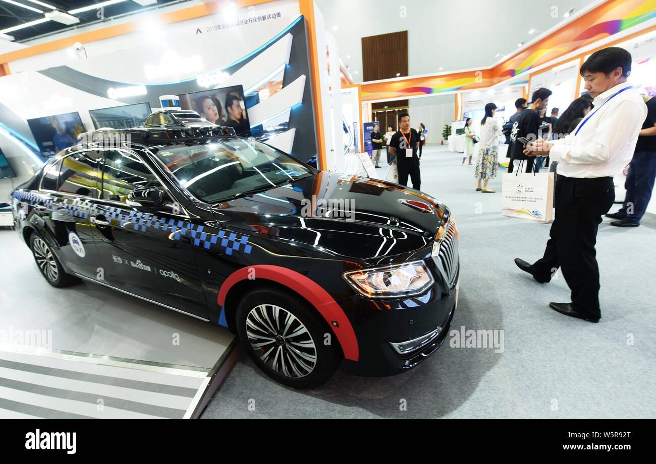 A Hongqi L4 autonomous passenger vehicle, powered by Baidu's Apollo ...
