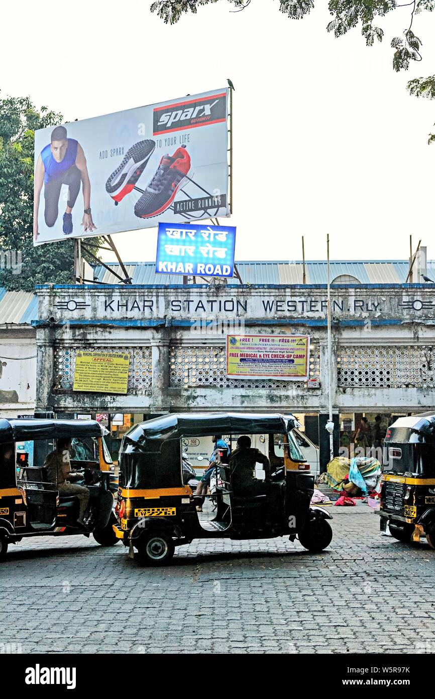 Khar Road Railway Station entrance Mumbai Maharashtra India Asia Stock ...