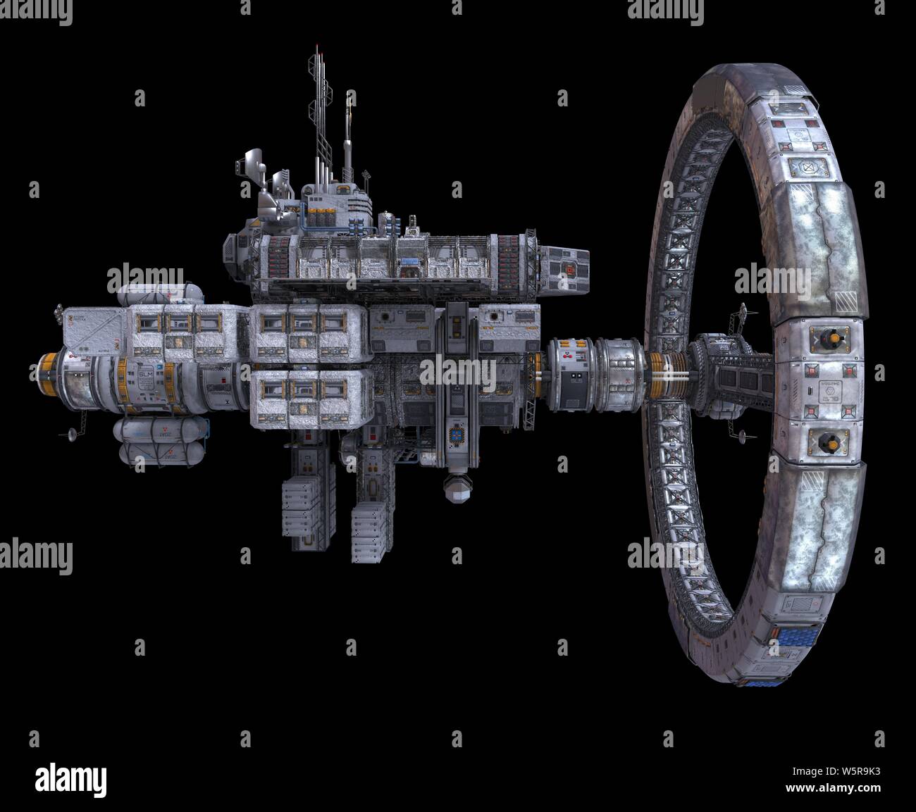 3D Illustration Future Space Station Isolated on White Background Stock ...