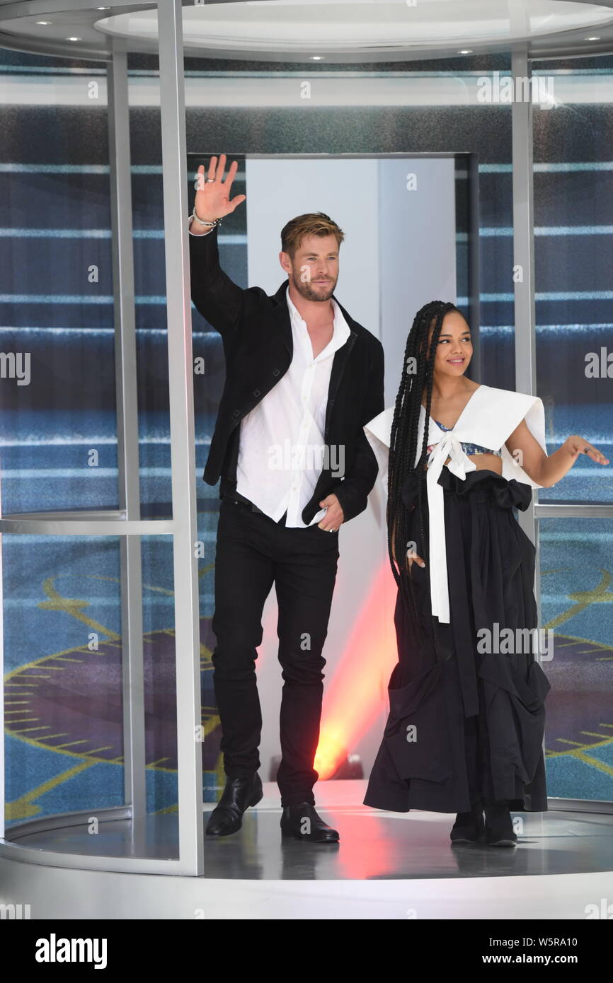 American actress and singer Tessa Thompson, right, and Australian actor ...